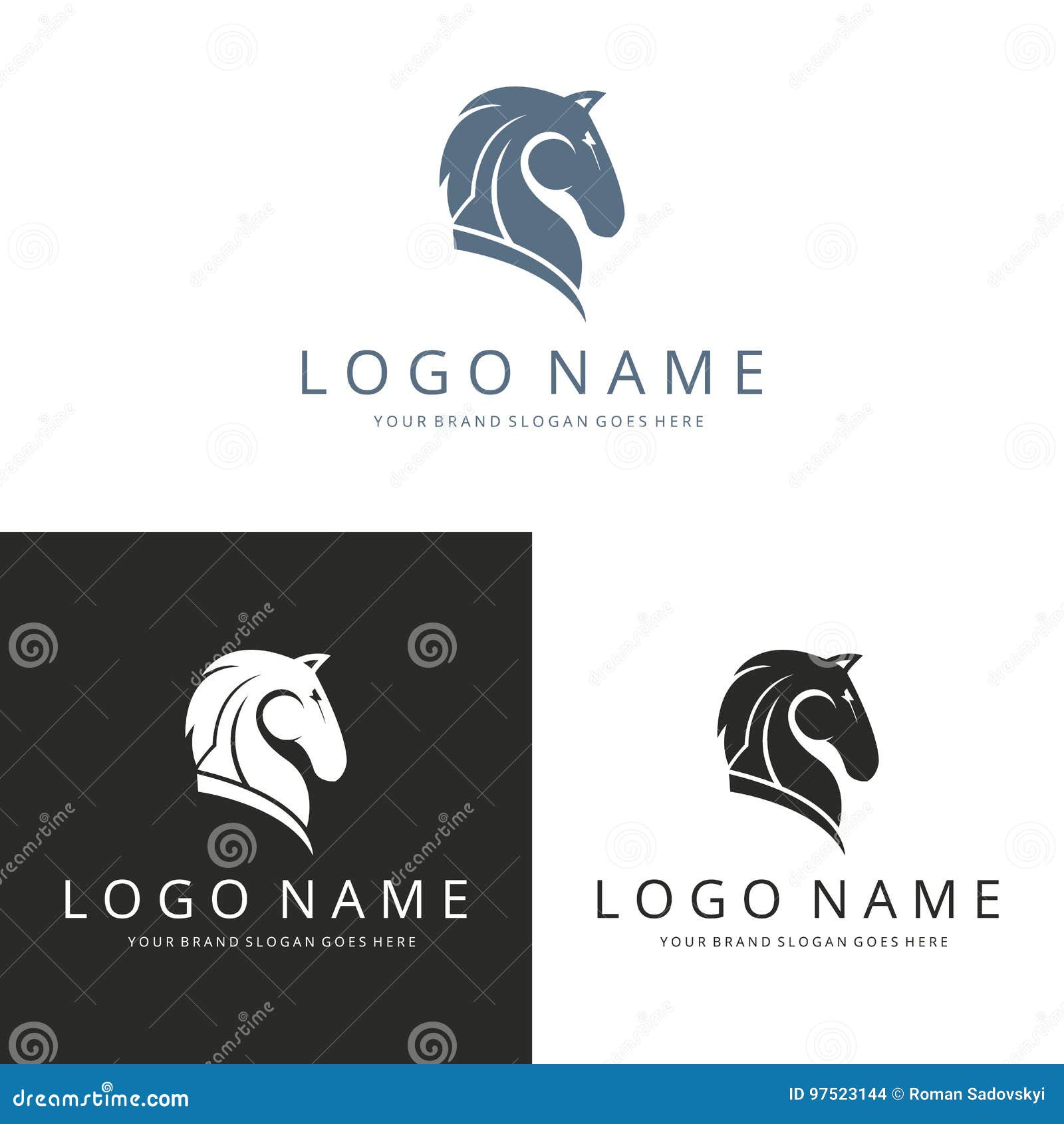 Logo del cavallo illustrazione vettoriale. Illustrazione di siluetta ...