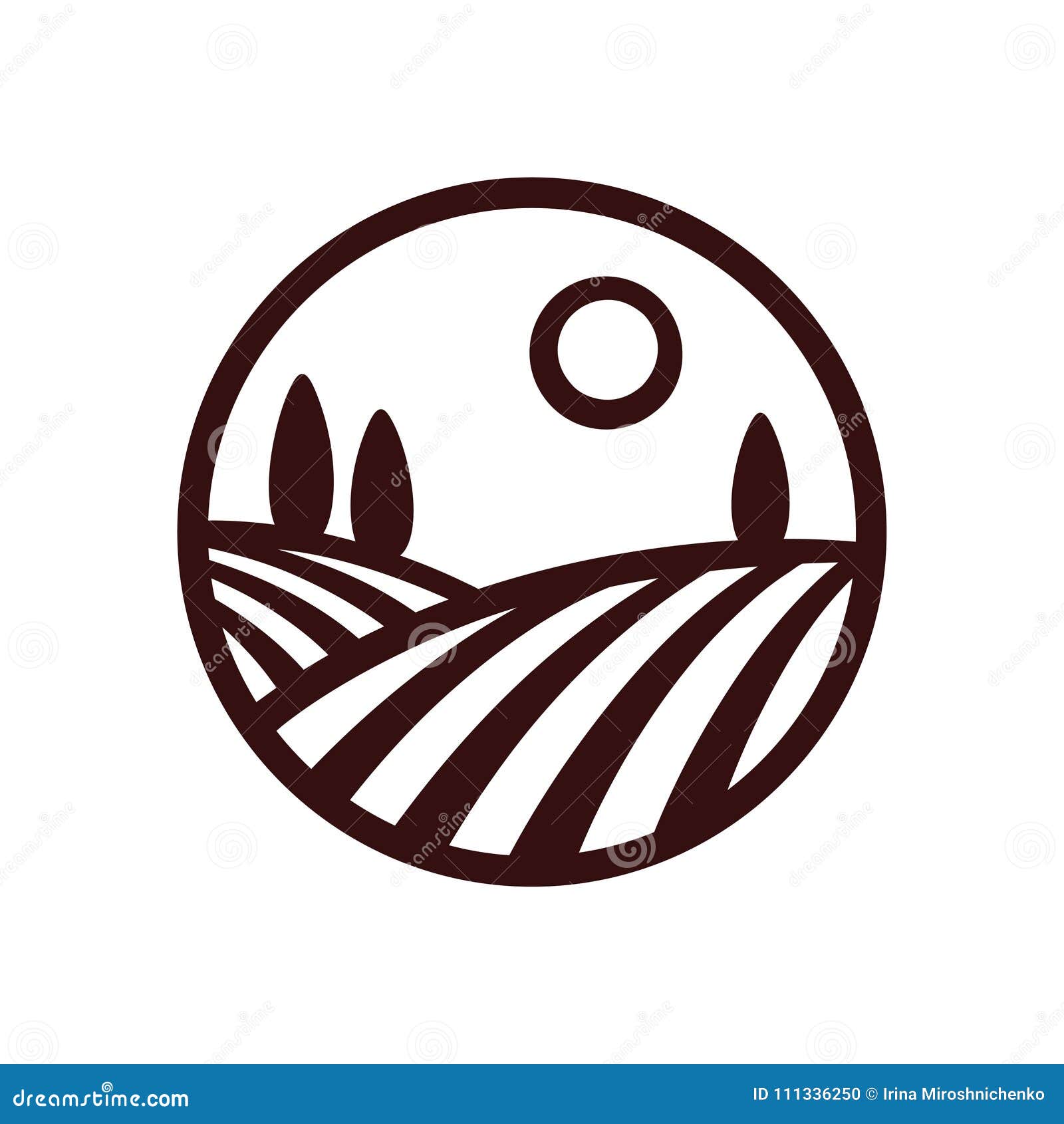 Logo Del Cerchio Del Paesaggio Della Vigna Illustrazione Vettoriale ...