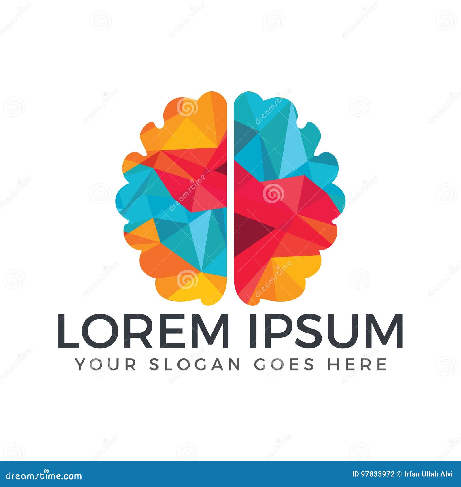 Logo Del Cervello Umano Di Digital Illustrazione di Stock ...