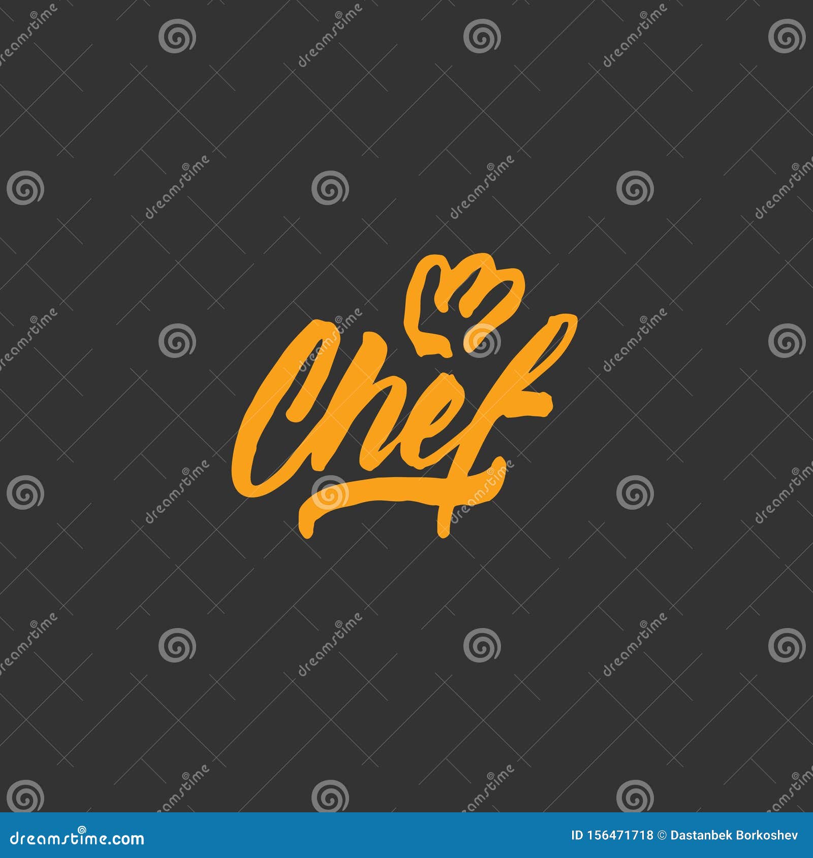 Logo Del Chef. Letras De Mano Con Un Chef Ilustración del Vector ...