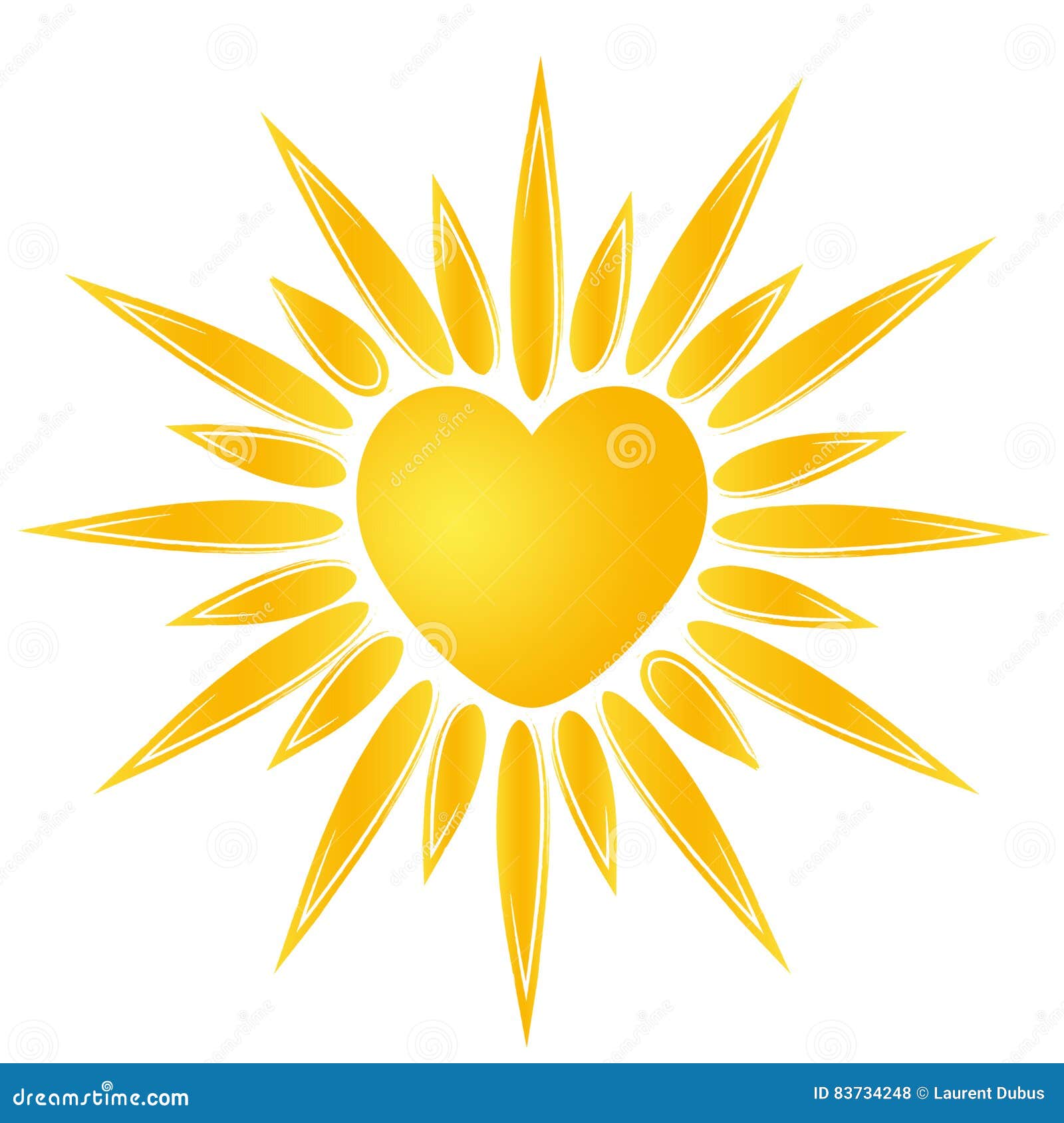 Logo del cuore di Sun illustrazione di stock. Illustrazione di bello ...