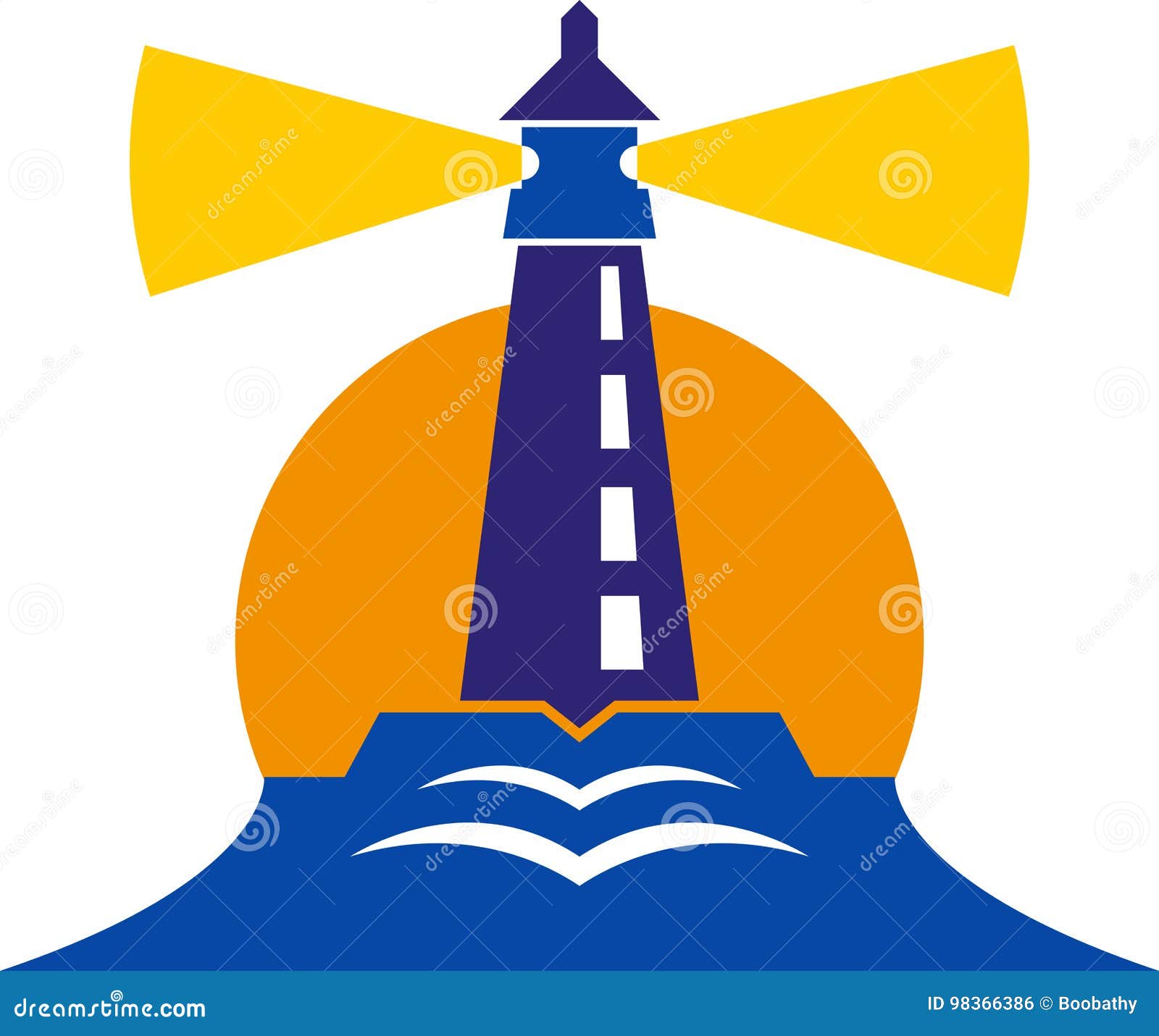 Logo del faro illustrazione vettoriale. Illustrazione di commercio ...