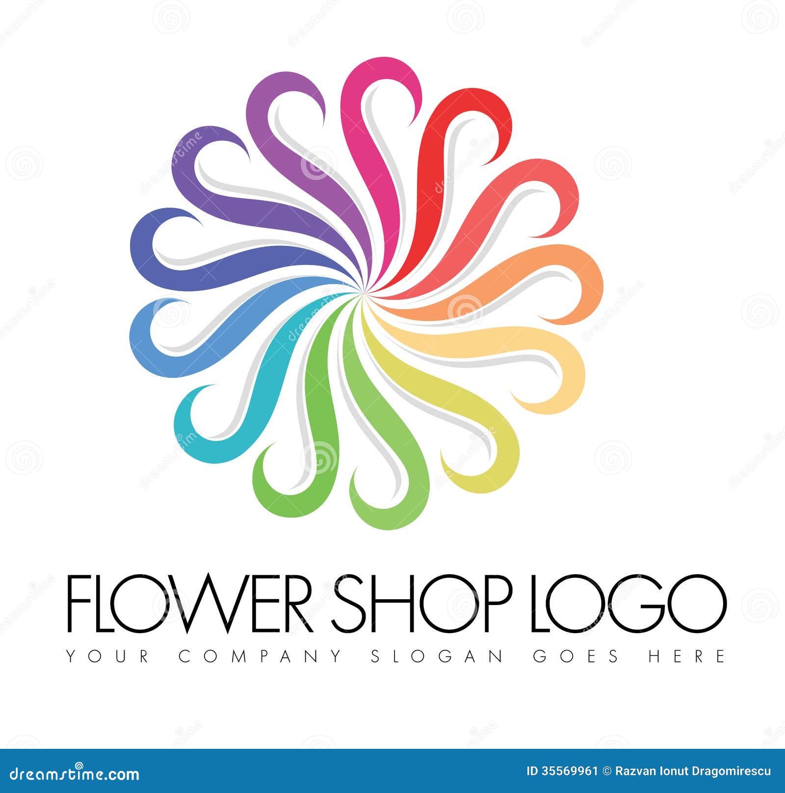 Logo del fiore illustrazione di stock. Illustrazione di icone - 35569961