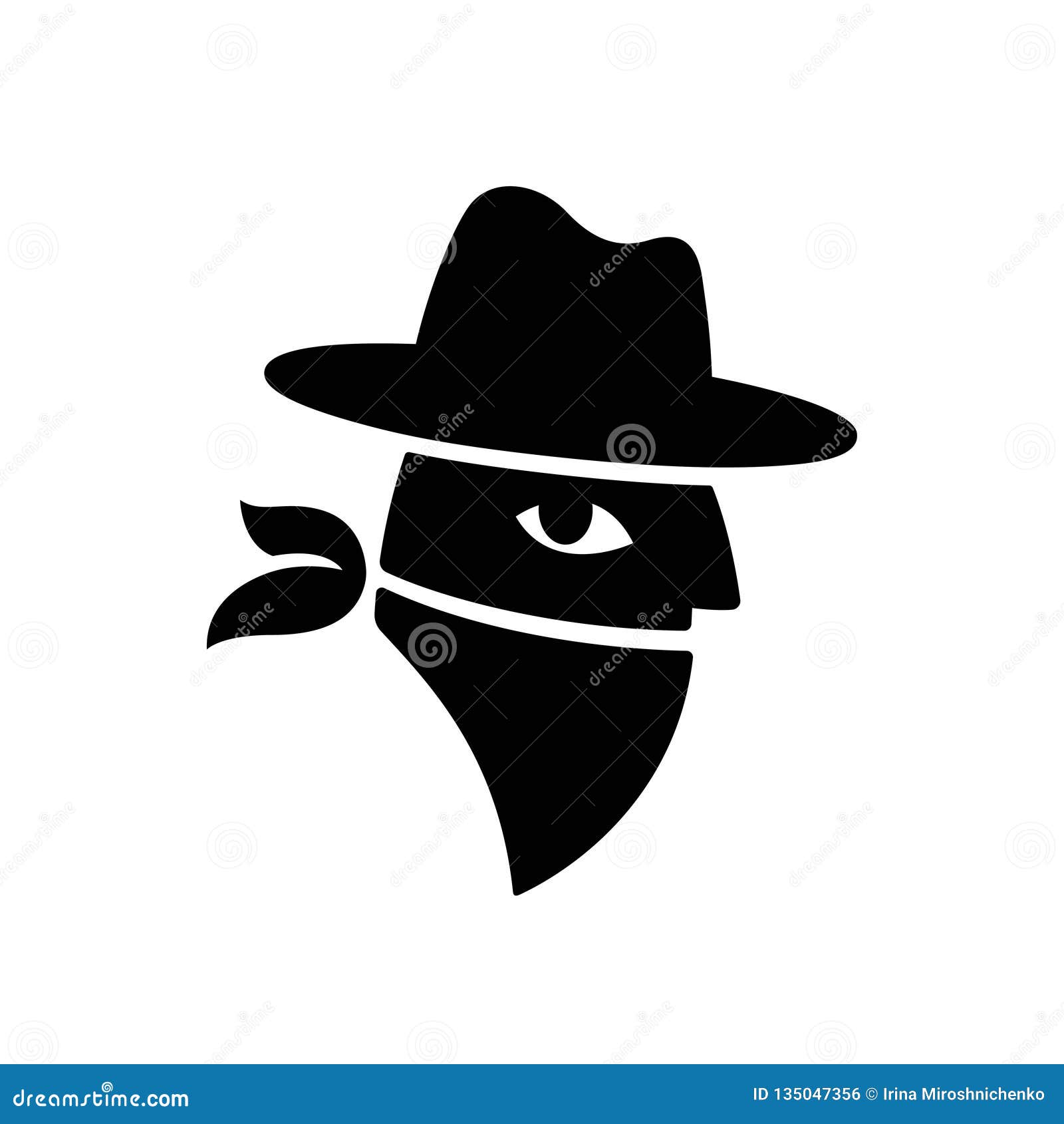 Logo Del Fronte Del Bandito Illustrazione Vettoriale - Illustrazione di ...