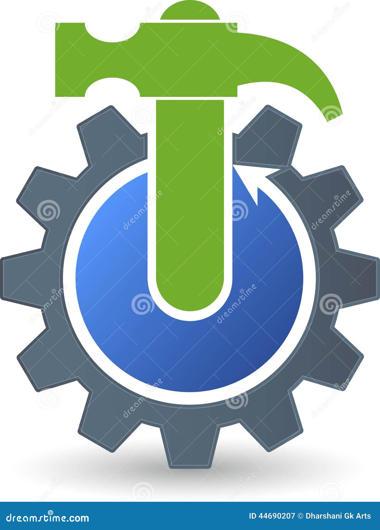 Logo Del Martello Dell'ingranaggio Illustrazione Vettoriale ...