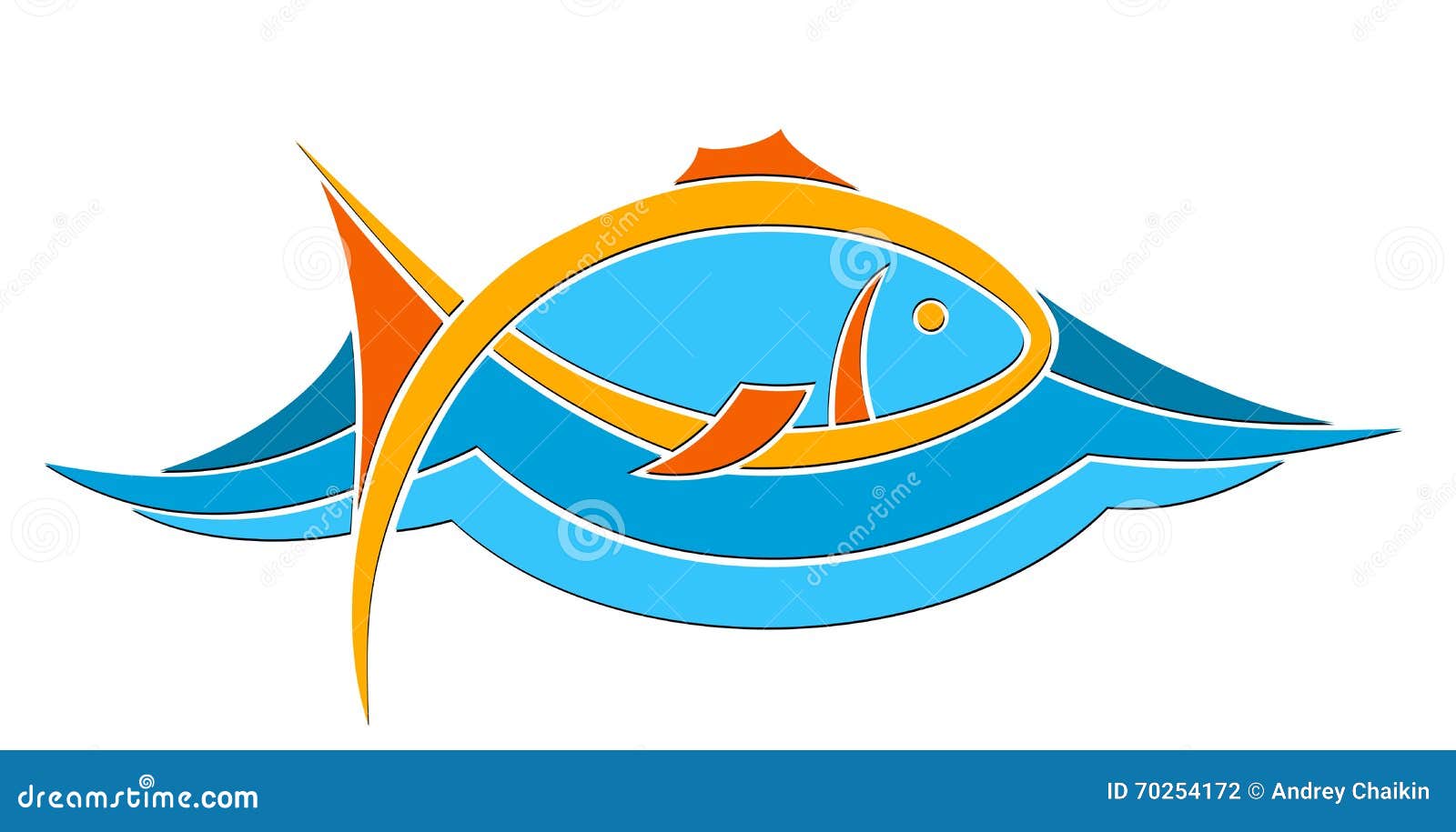 Logo del pesce di colore illustrazione vettoriale. Illustrazione di ...