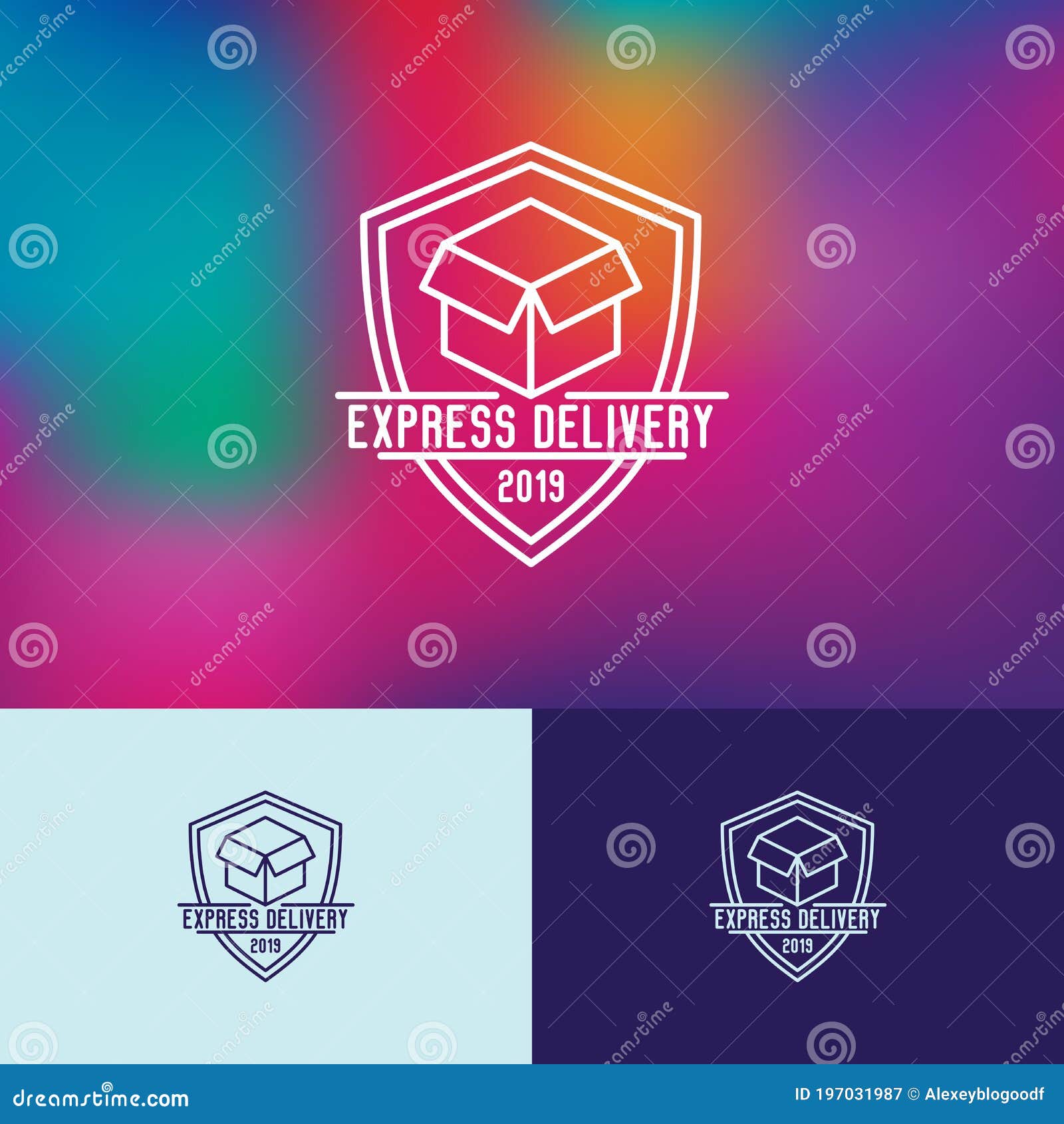 Logo for Delivery Service: Opened Cardboard Box Thin Line Icon. Modern ...