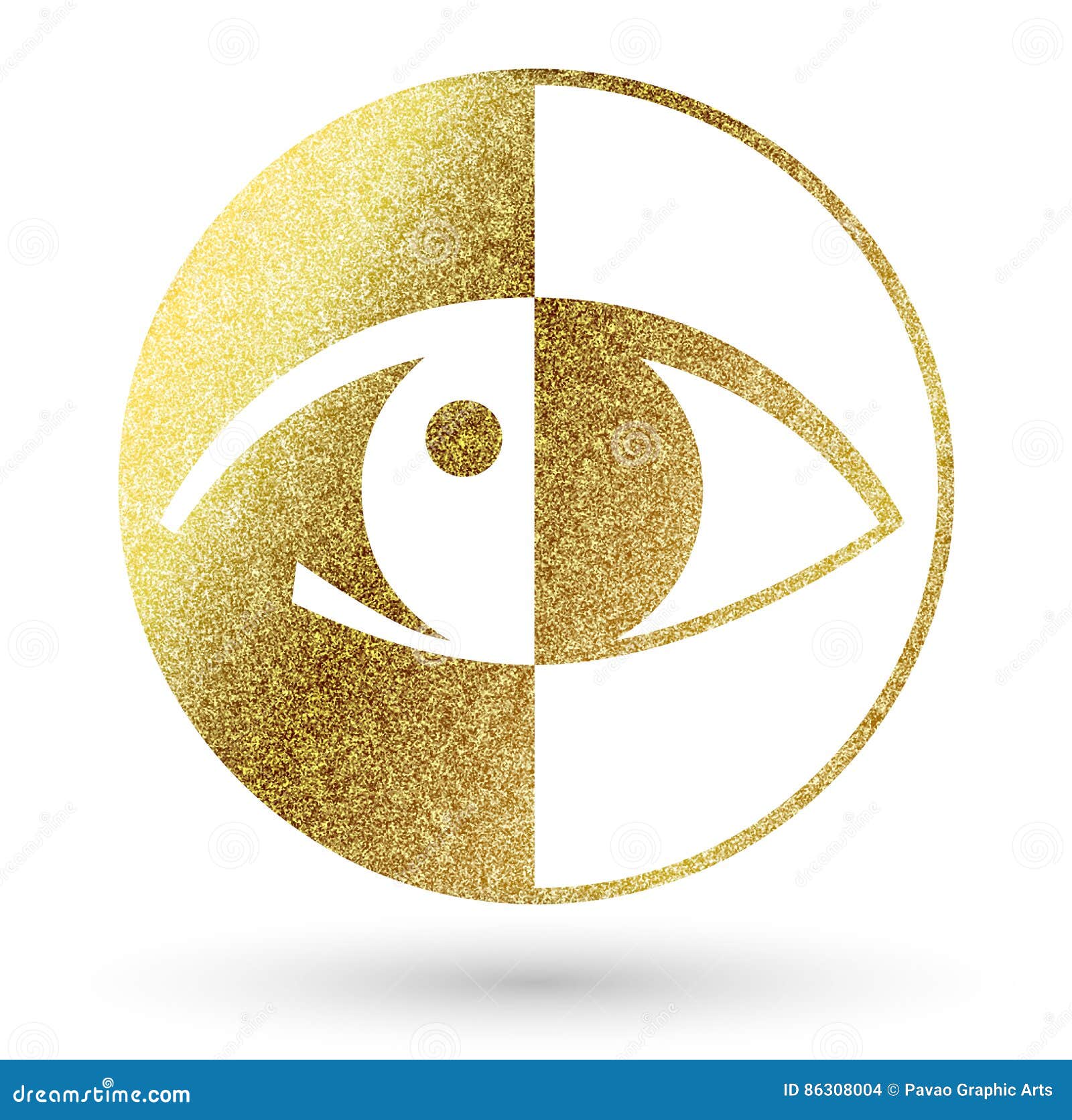 Logo dell'occhio in dorato illustrazione vettoriale. Illustrazione di ...