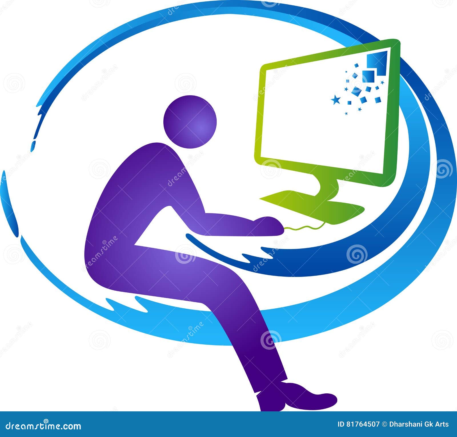 Logo Dell'operatore Di Computer Illustrazione Vettoriale ...