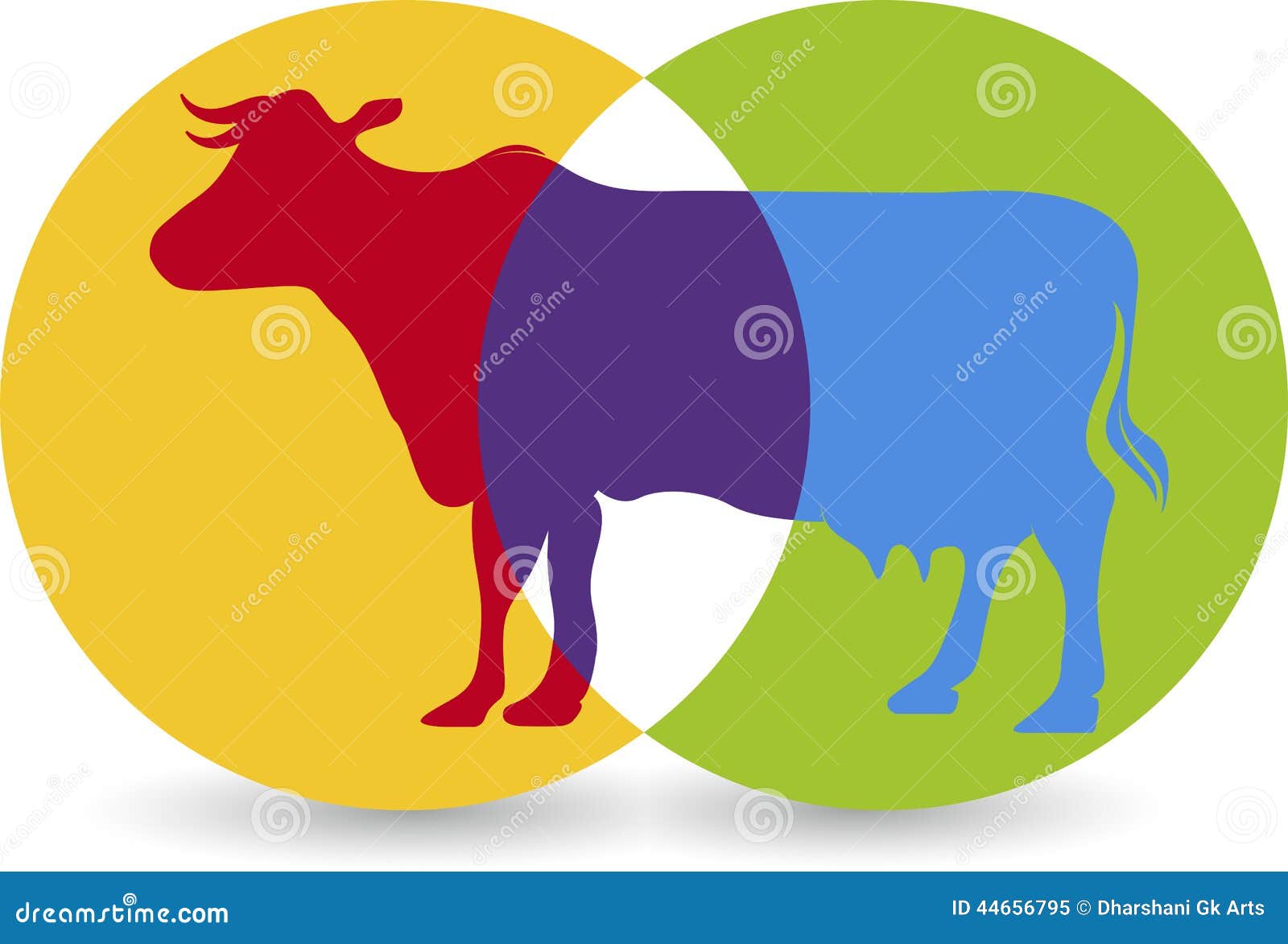 Logo della mucca illustrazione vettoriale. Illustrazione di colore ...