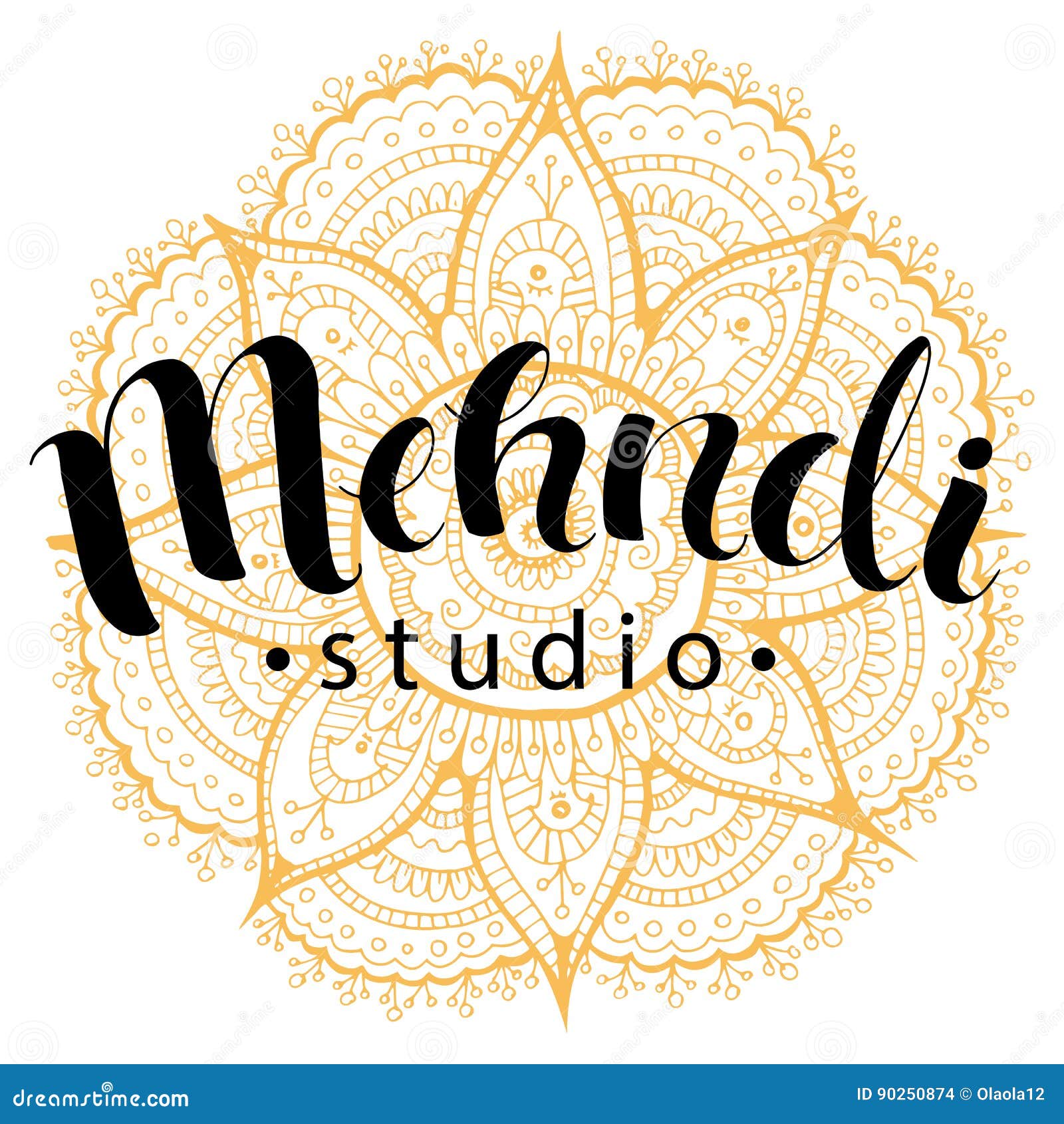 Logo Dello Studio Di Mehndi Illustrazione Vettoriale - Illustrazione di ...