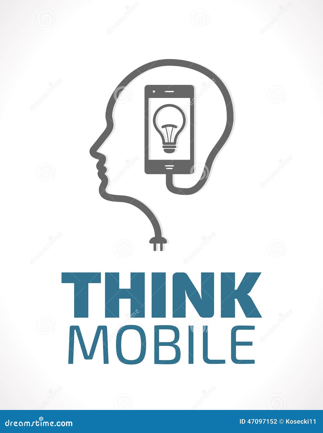 Logo - denken Sie Mobile vektor abbildung. Illustration von gehirn - 47097152