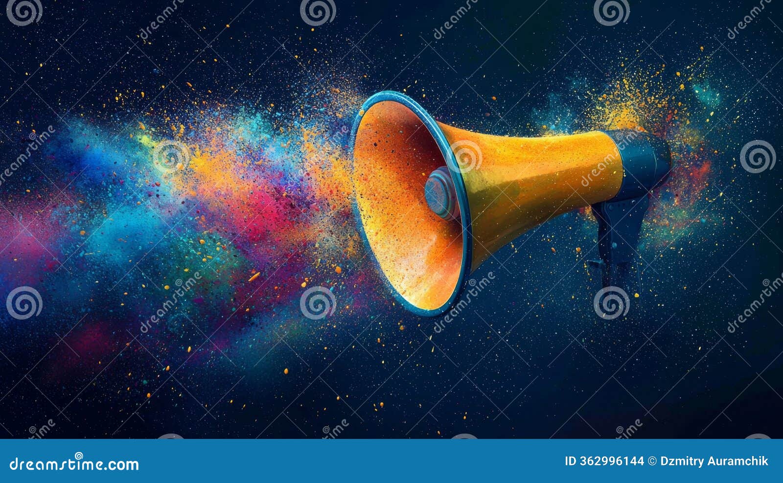 A Logo Depicting a Geometric Megaphone with a Dynamic Double Exposure ...