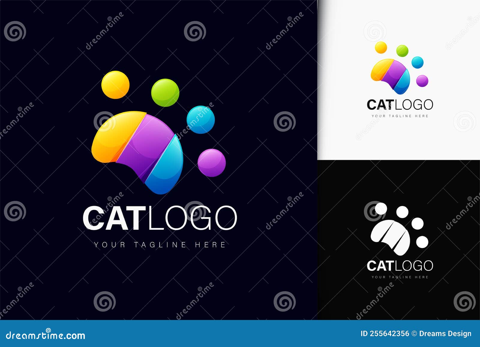 Logo Der Katze Mit Farbverlauf Vektor Abbildung - Illustration von ...