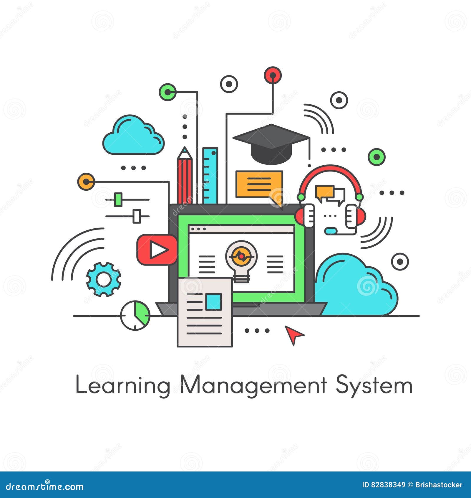 Logo Des Lernens E-Learning-Software-Anwendung Von Des Management ...