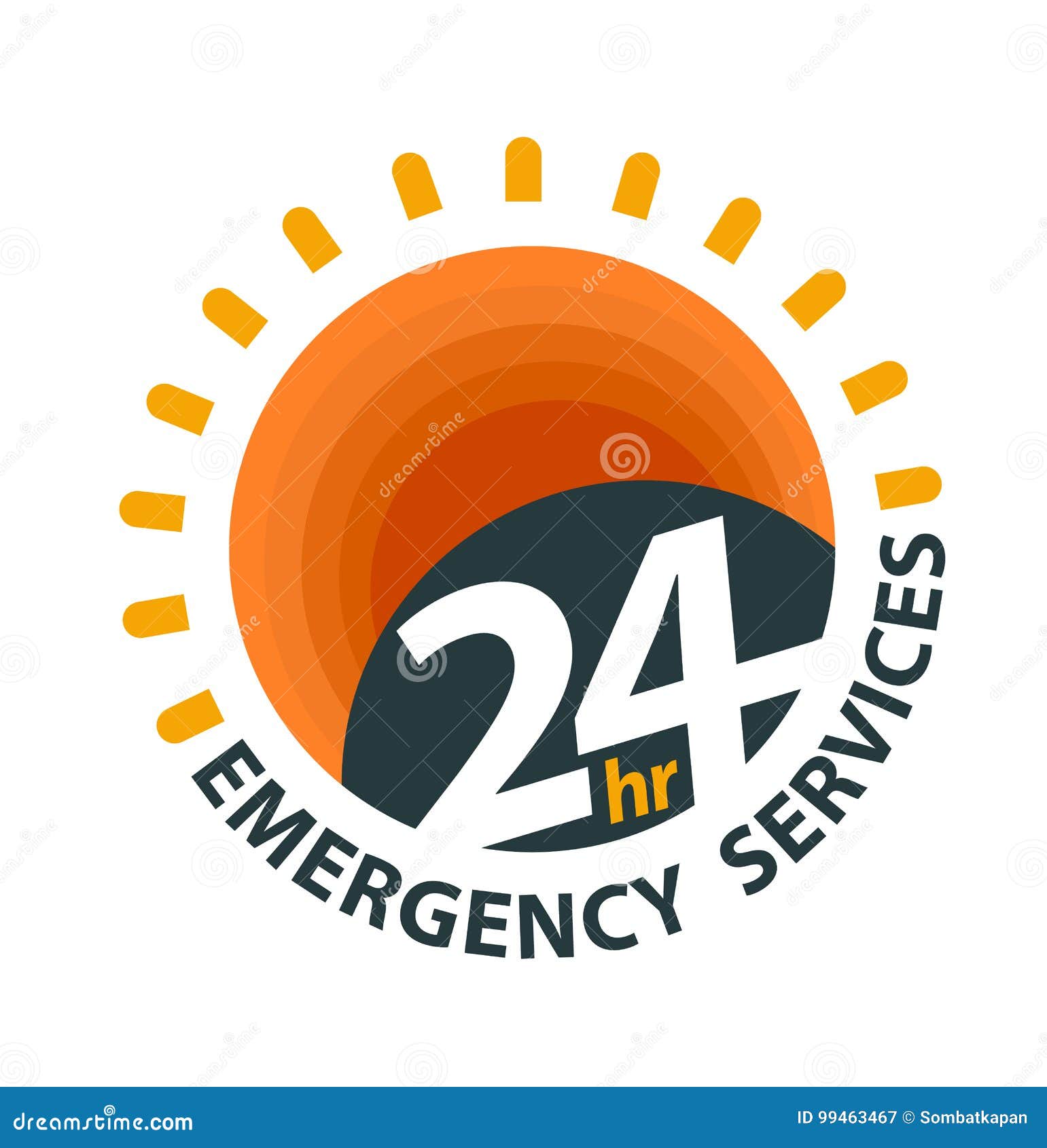 Logo Des Services Des Urgences 24hr Illustration de Vecteur ...