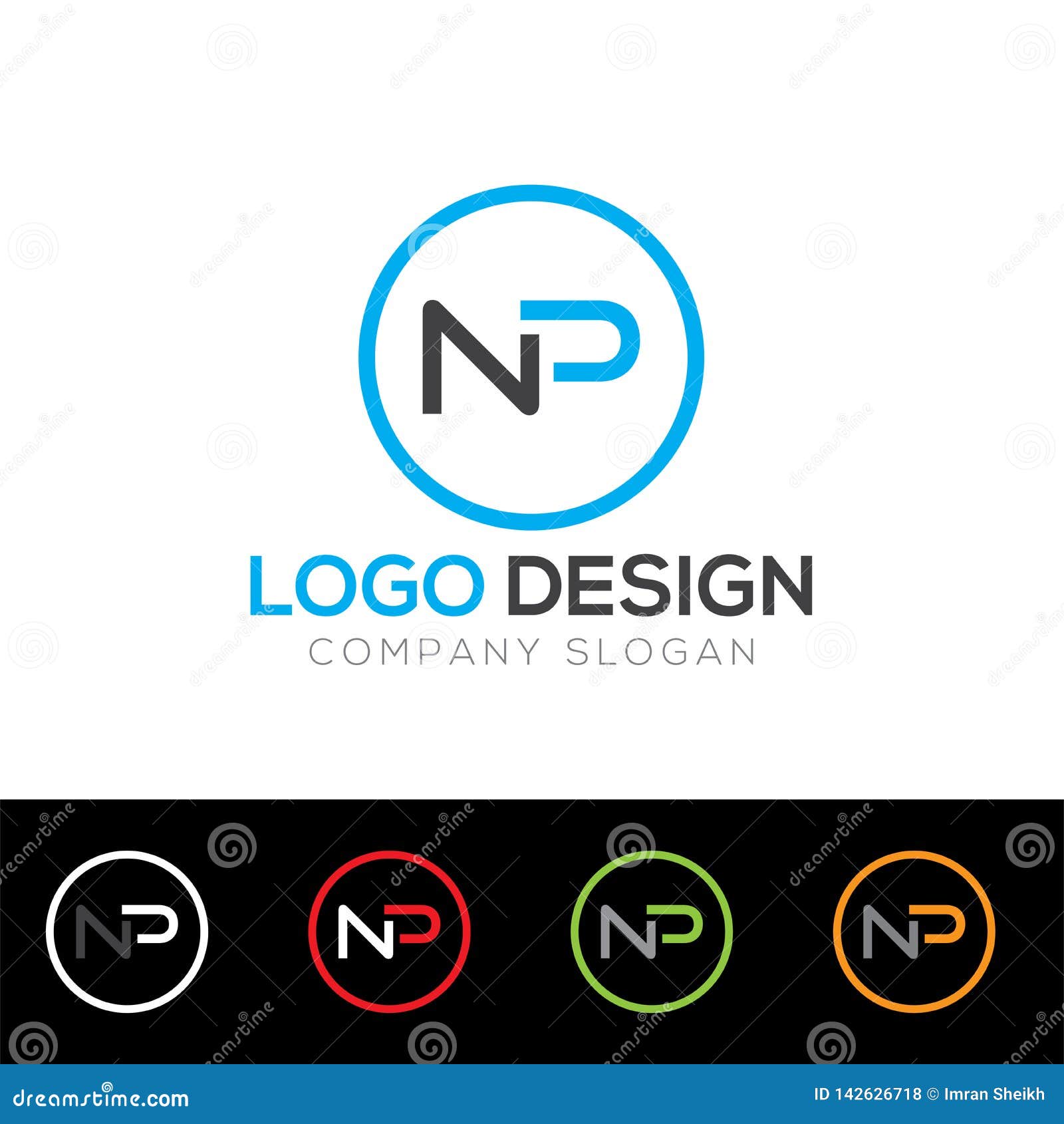 NP Letter Logo with Circle stock vector. Illustration of element ...