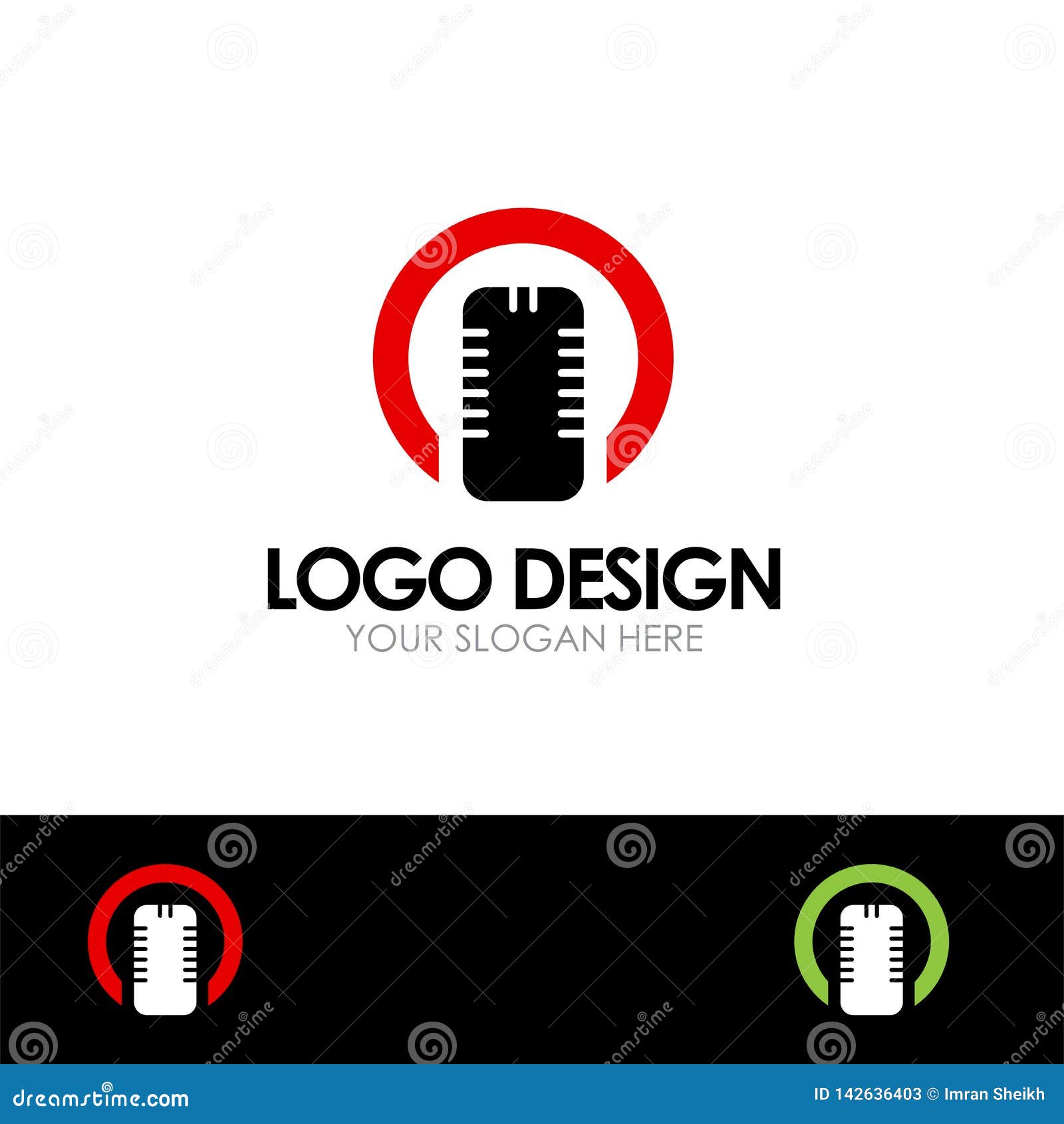 Music Mike Logo Template stock vector. Illustration of sign - 142636403