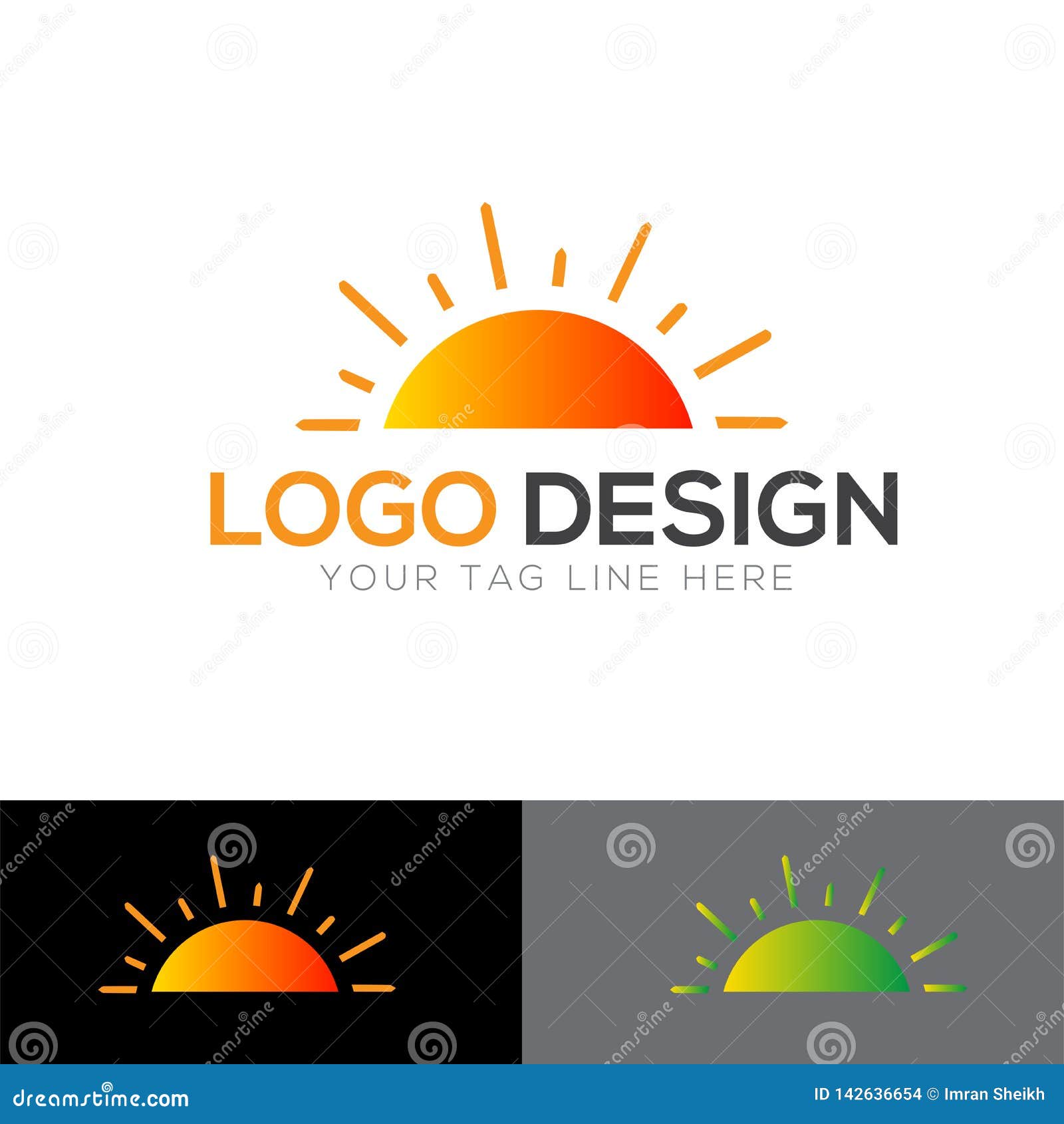 Sun Rising Logo Template stock vector. Illustration of template - 142636654