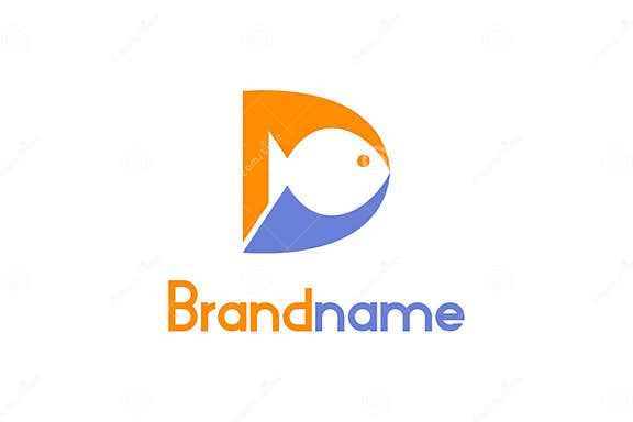 Letter D fish logo design stock vector. Illustration of initial - 231306737