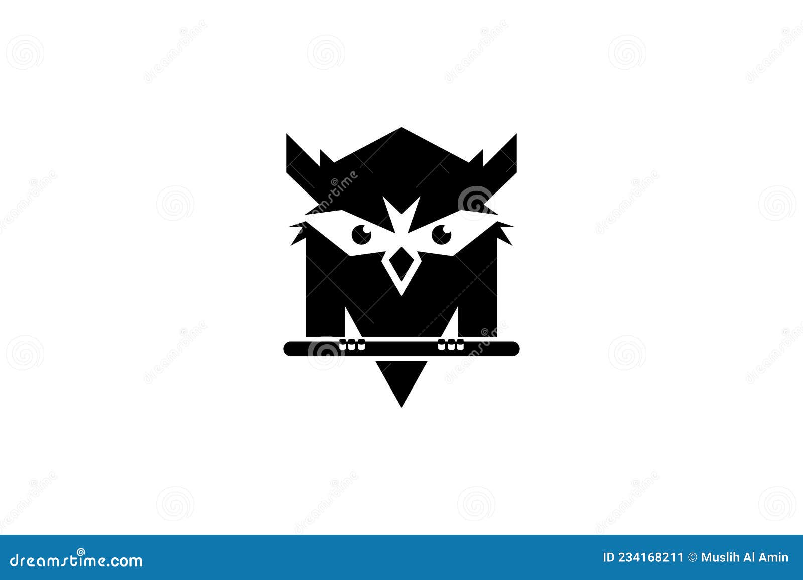 Letter M owl logo design stock vector. Illustration of logo - 234168211