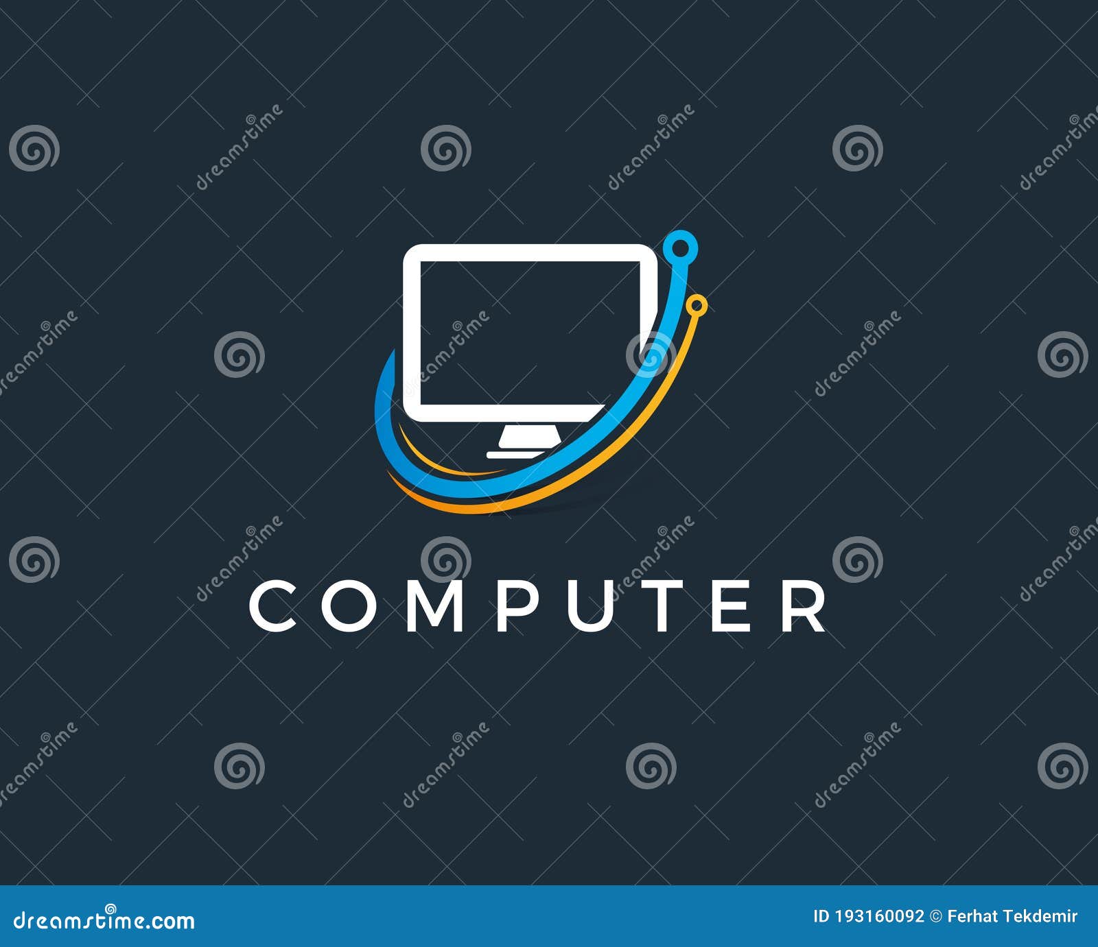 Minimal Computer Logo Template - Vector Illustration Stock Vector ...