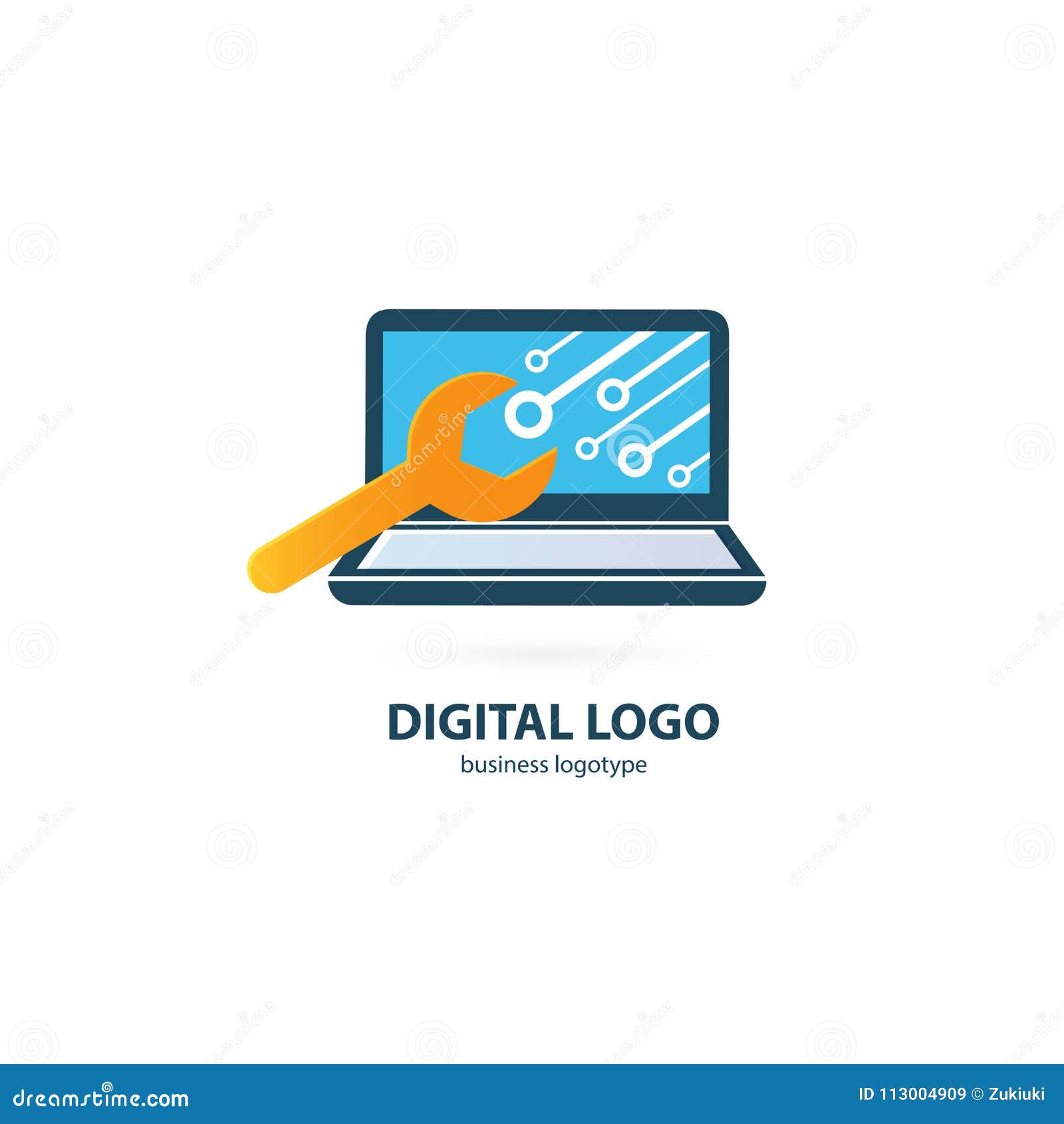 Logo Design Abstract Computer Repair Vector Template. Stock Vector ...
