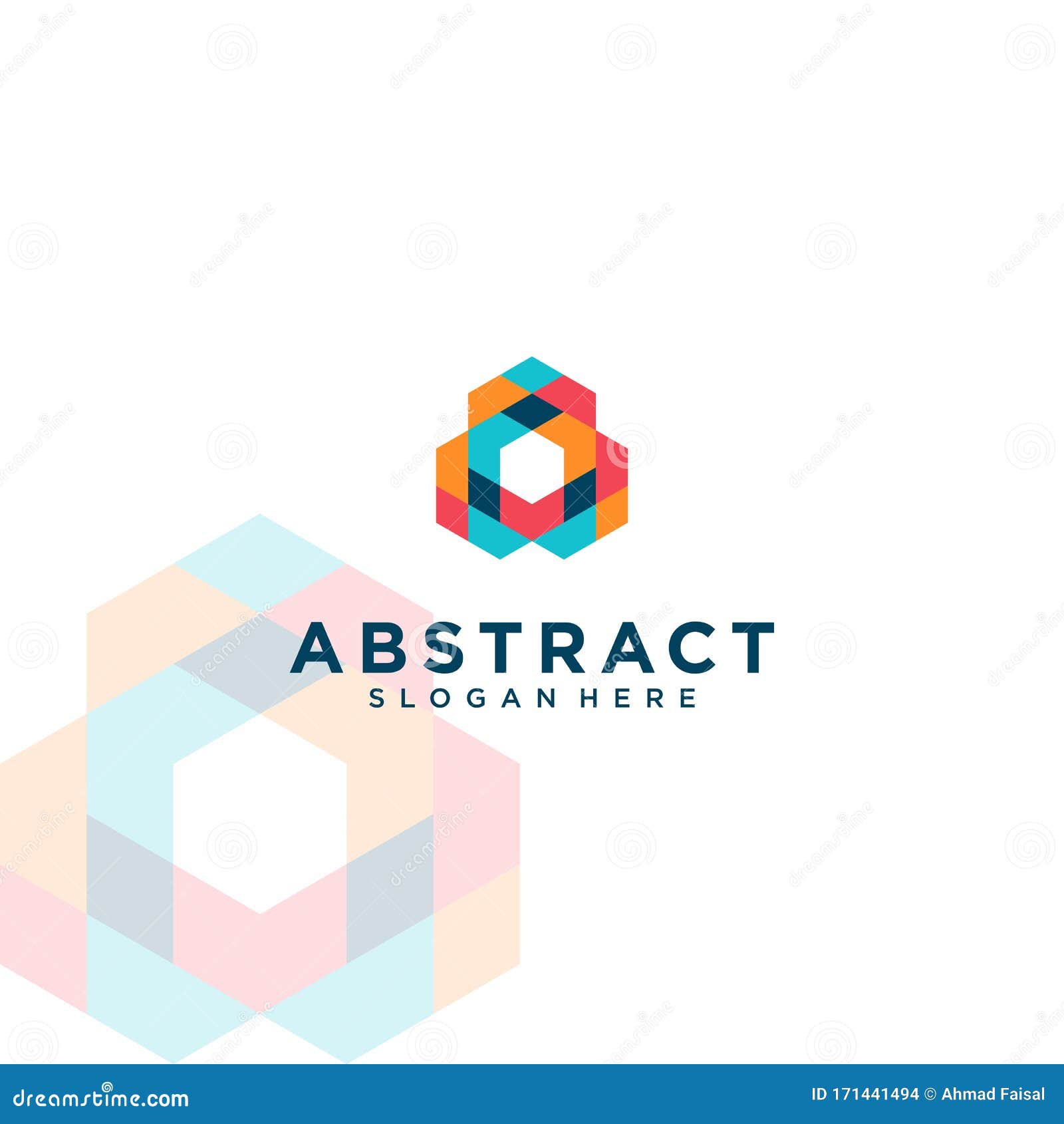 Full Color Abstract Polygon Logo Design Vector Stock Vector ...