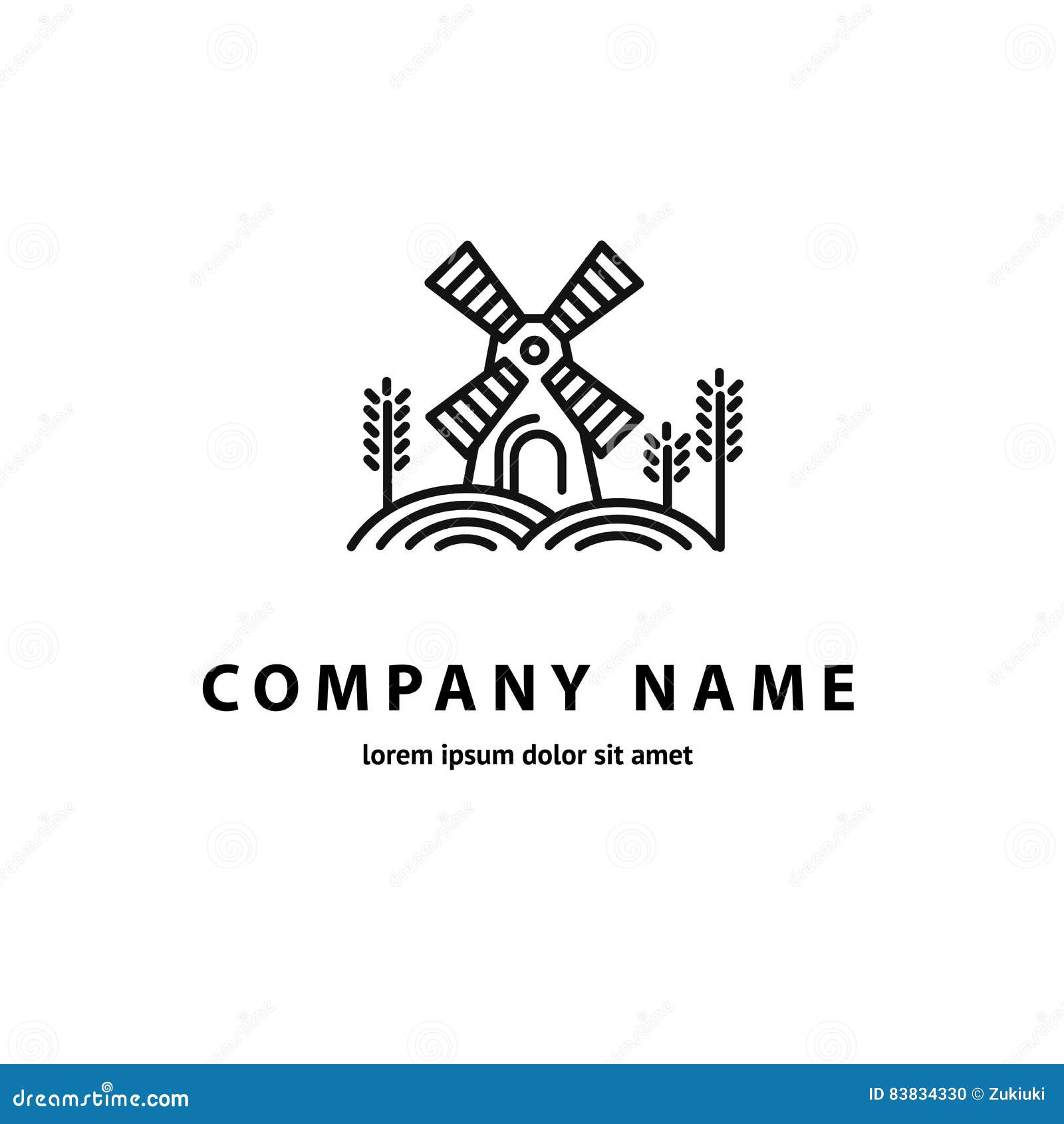 Logo Design Abstract Mill Vector Template Stock Vector - Illustration ...