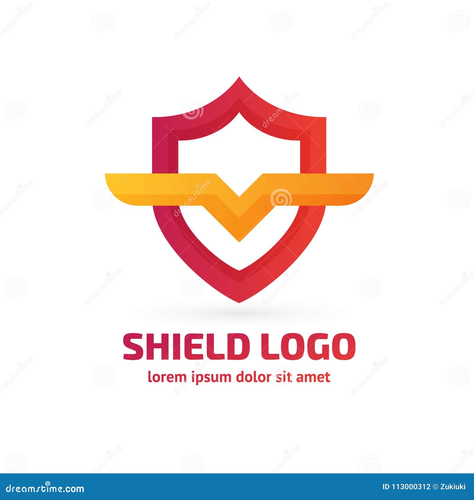 Logo Design Abstract Shield Vector Template Stock Vector - Illustration ...