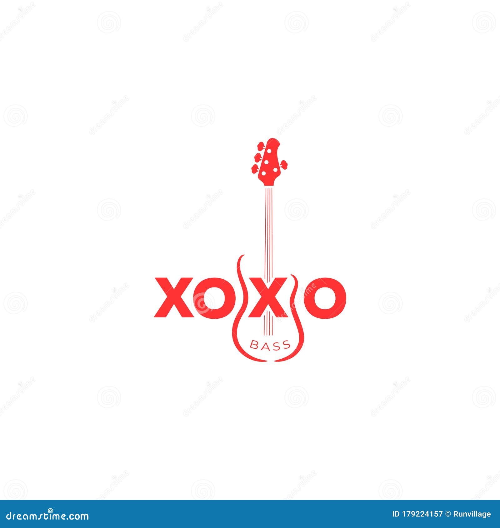 Logo Design about Bass Guitar Player with Bass Illustration in Vector ...