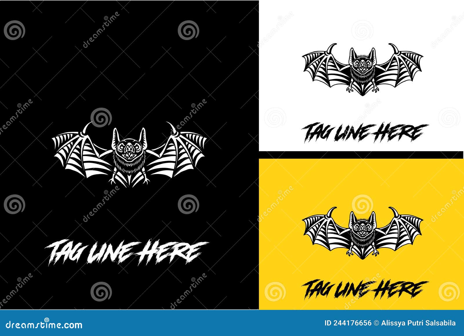 Logo Design of Bat Vector Black and White Stock Vector - Illustration ...