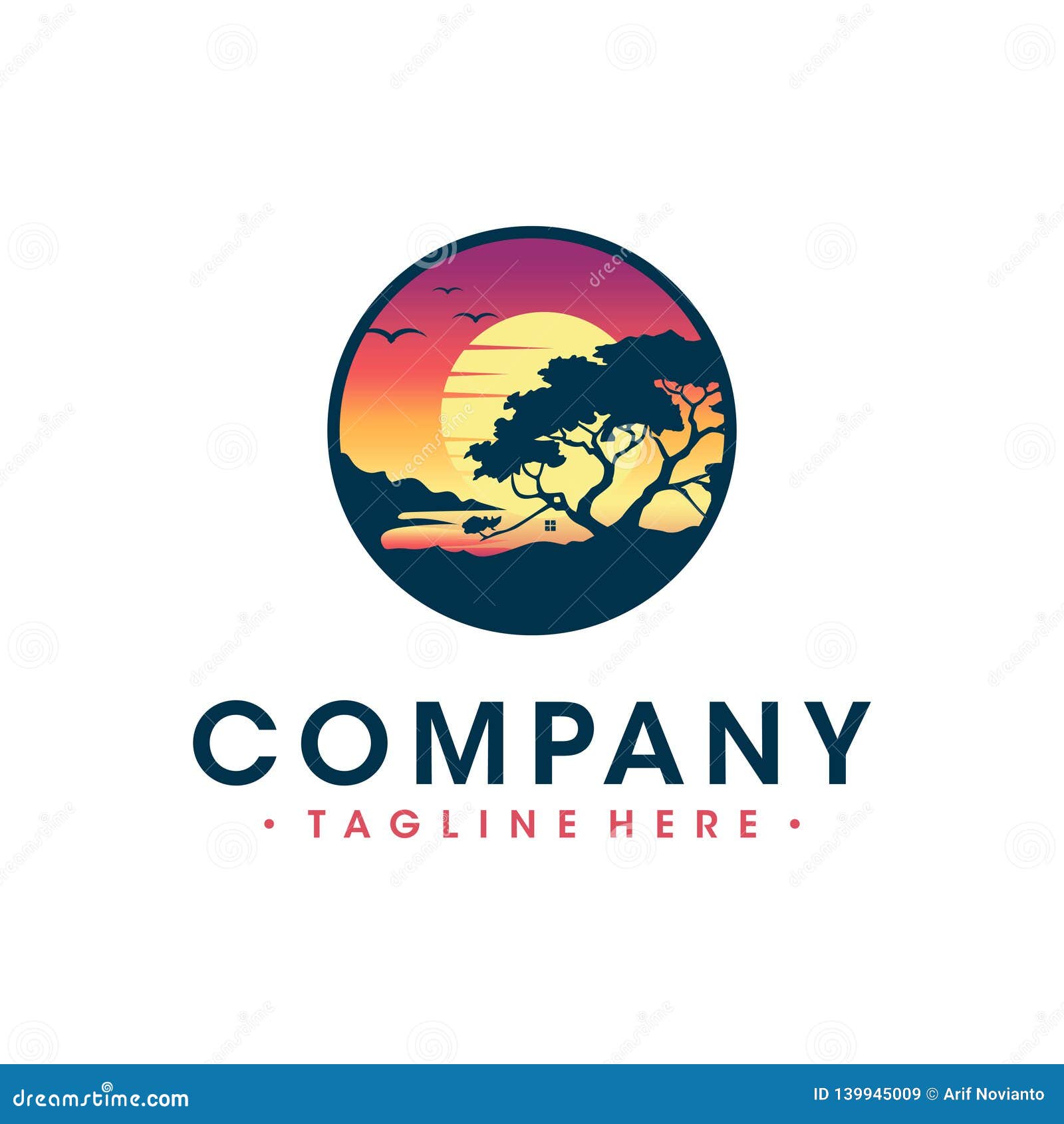 Logo Design Beach Views from the Cliffs Stock Vector - Illustration of ...