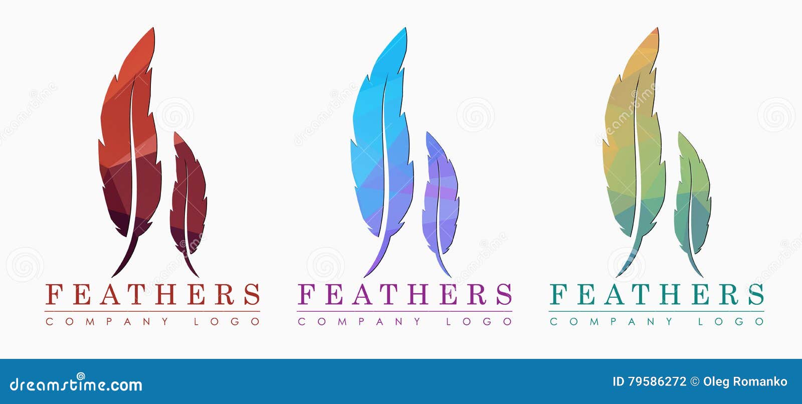 Logo Design with Bird Feather. Abstract Polygonal Element Stock Vector ...