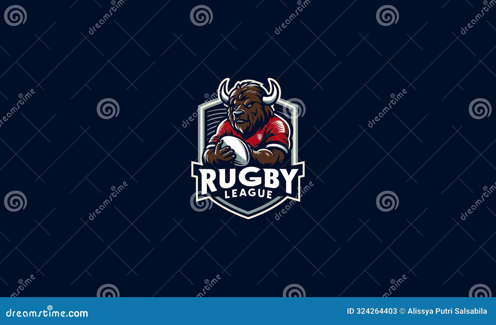 Logo Design of Bull Rugby League Vector Flat Design Template Stock ...
