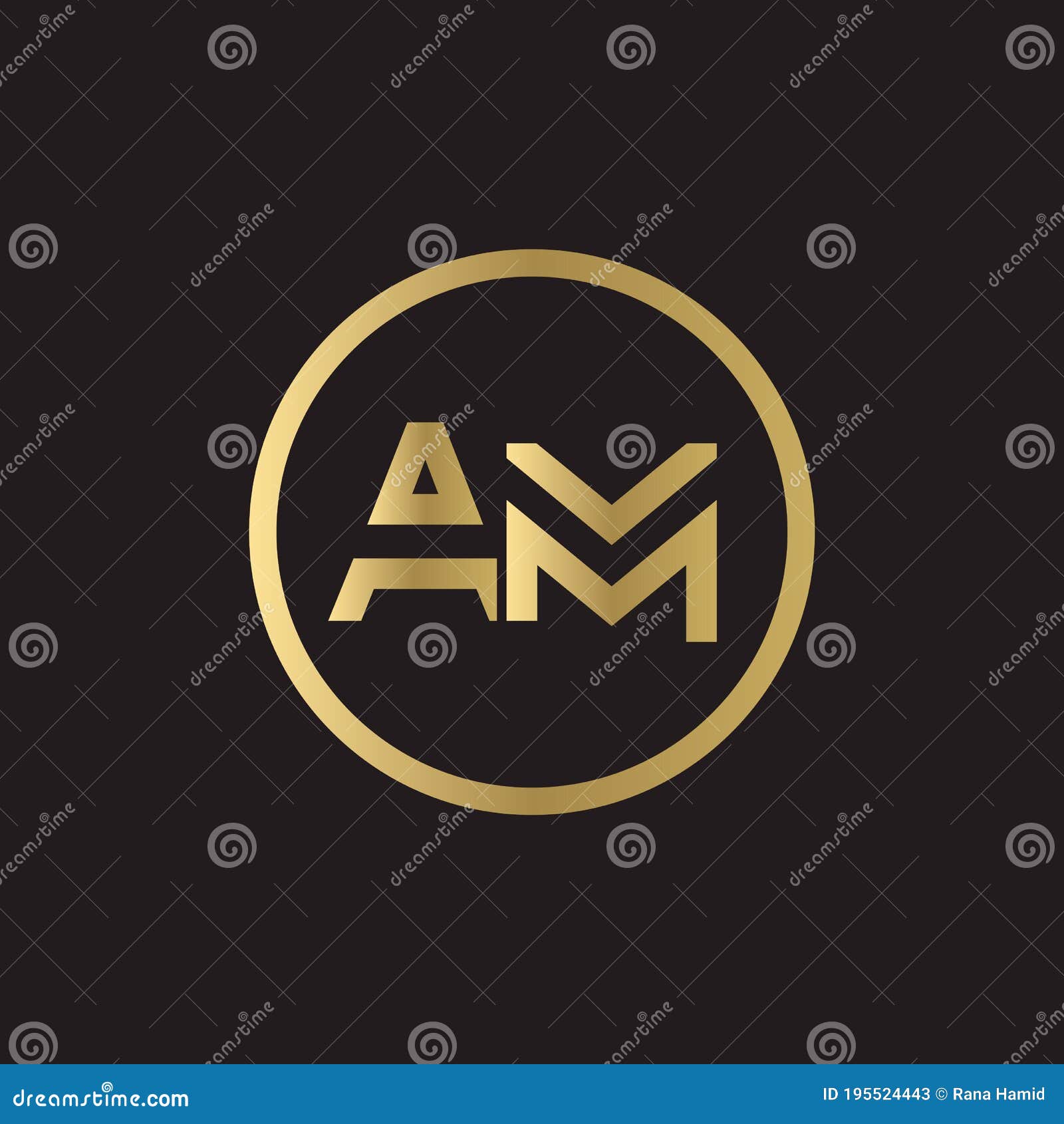 Am Logo Design Business Typography Vector Template. Creative Linked ...