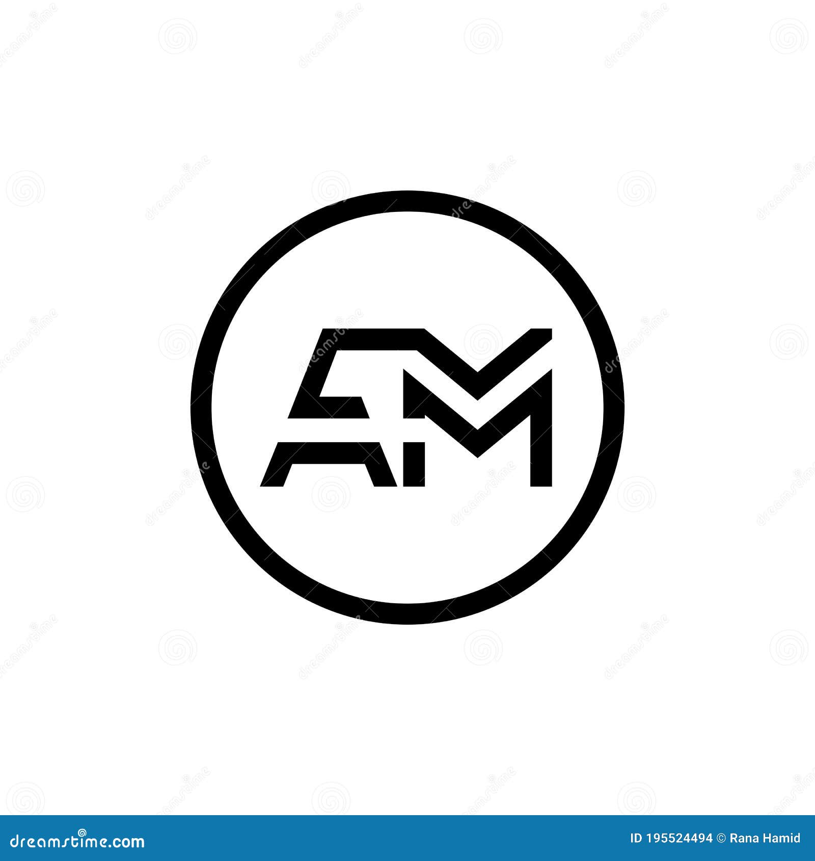 Am Logo Design Business Typography Vector Template. Creative Linked ...
