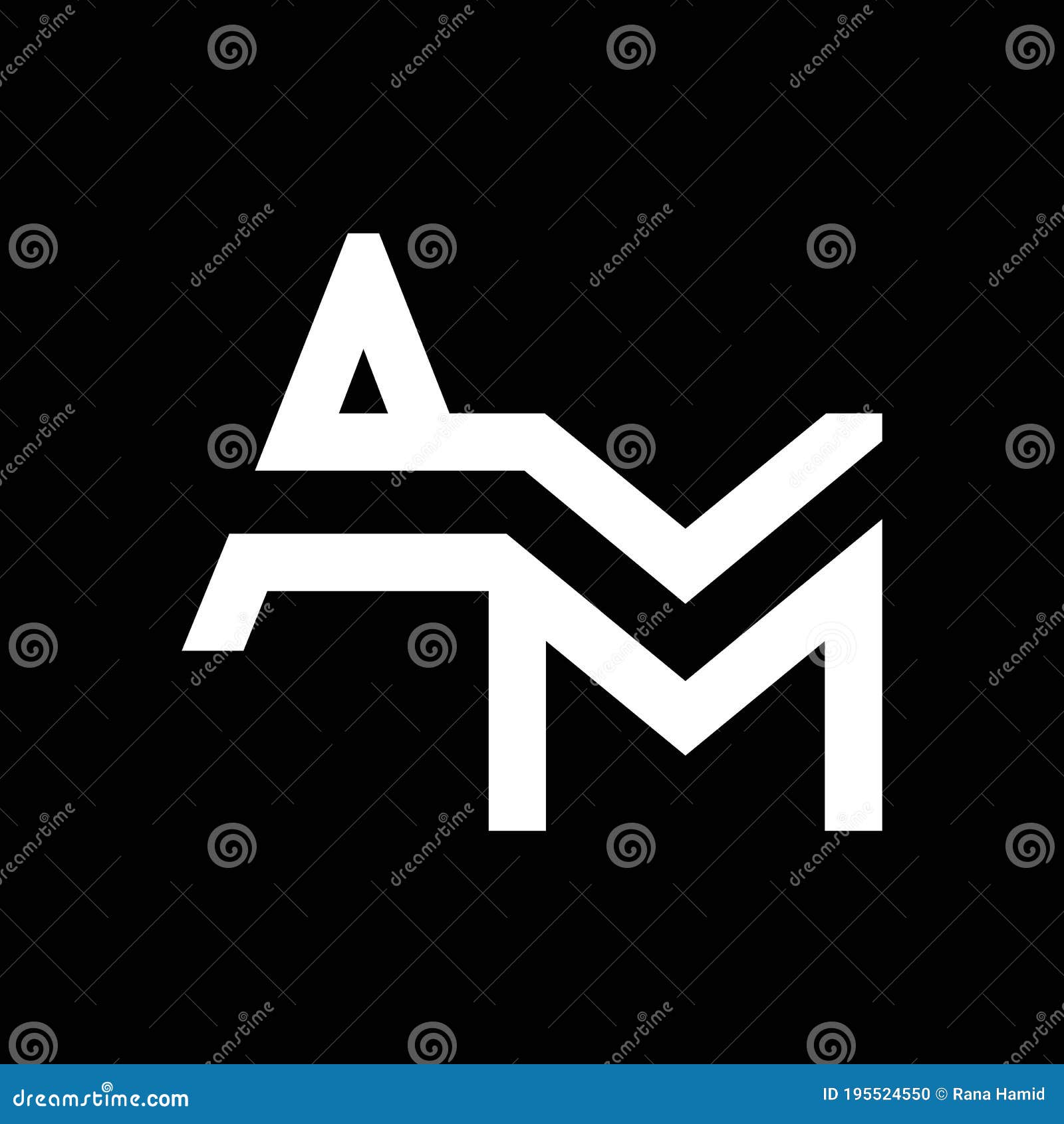 Am Logo Design Business Typography Vector Template. Creative Linked ...