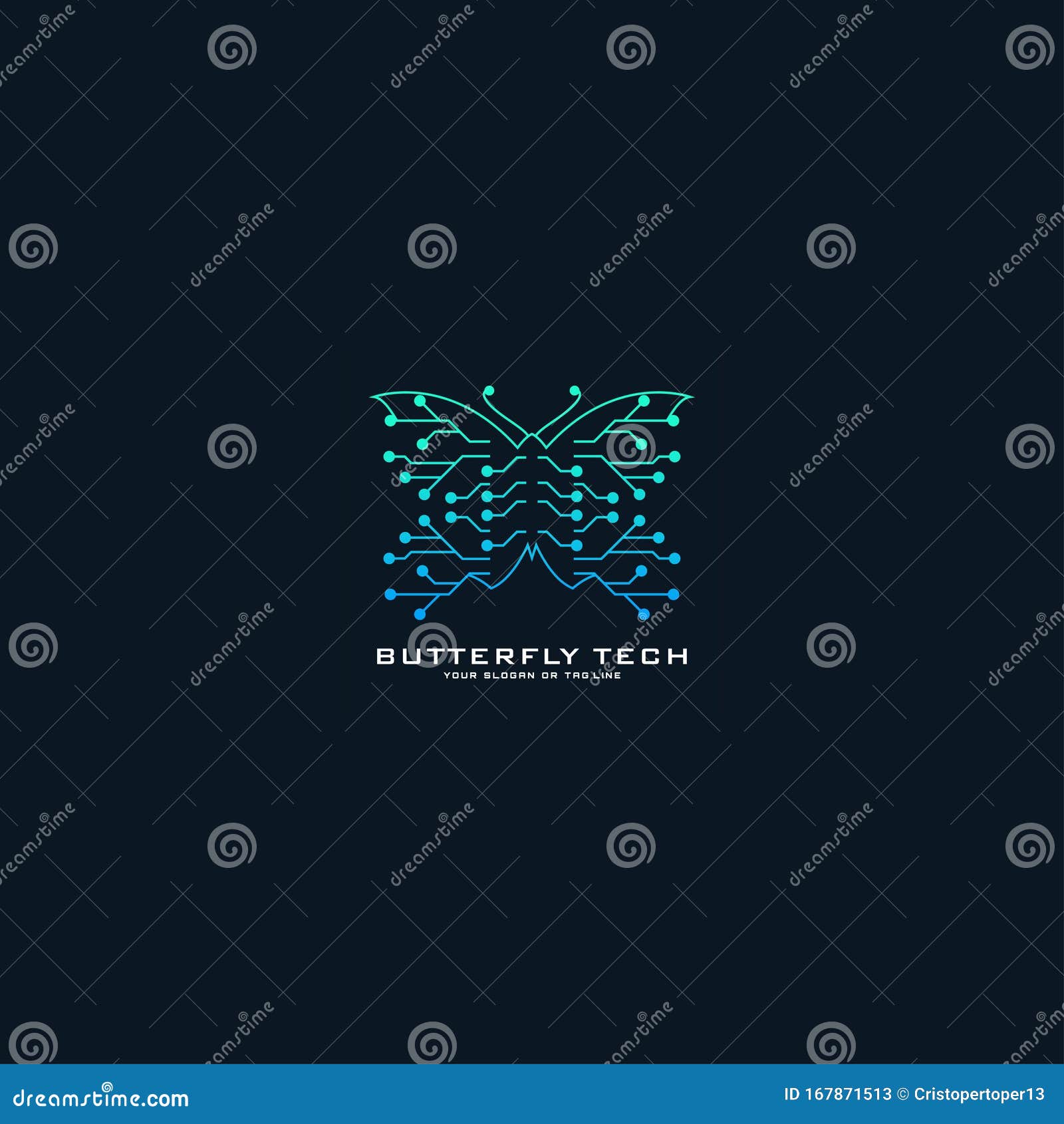 Logo Design Butterfly Technology Vector Stock Vector - Illustration of ...