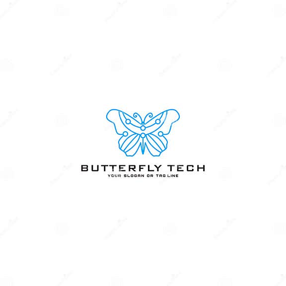 Logo Design Butterfly Technology Vector Stock Vector - Illustration of ...