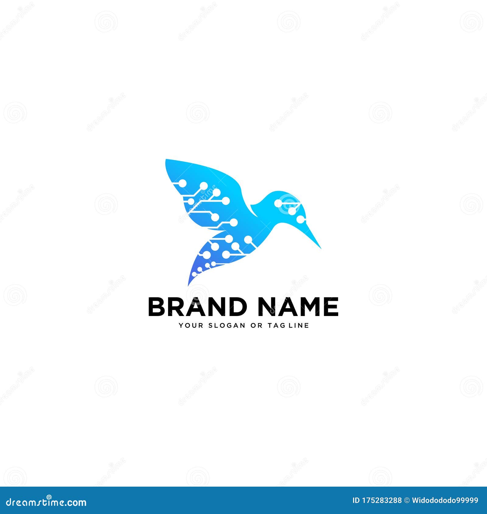 Logo Design Concept Bird Tech Vector Stock Vector - Illustration of ...