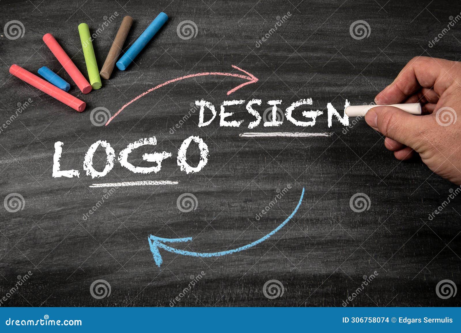 LOGO and DESIGN Concept. Black Scratched Textured Chalkboard Background ...