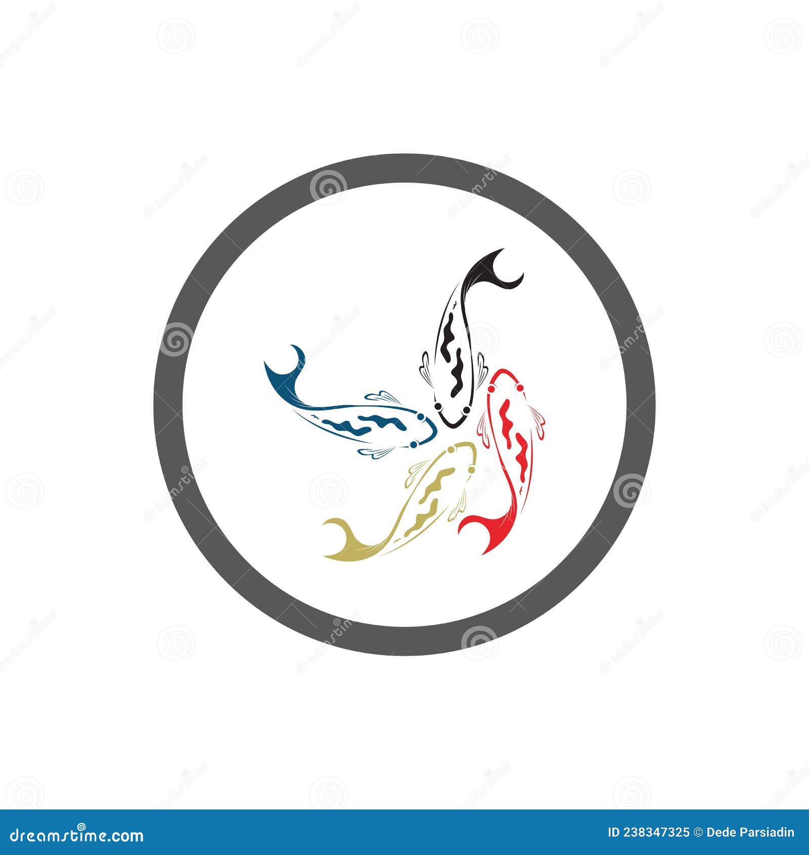 Logo Design Concept of Koi Fish Stock Vector - Illustration of circle ...