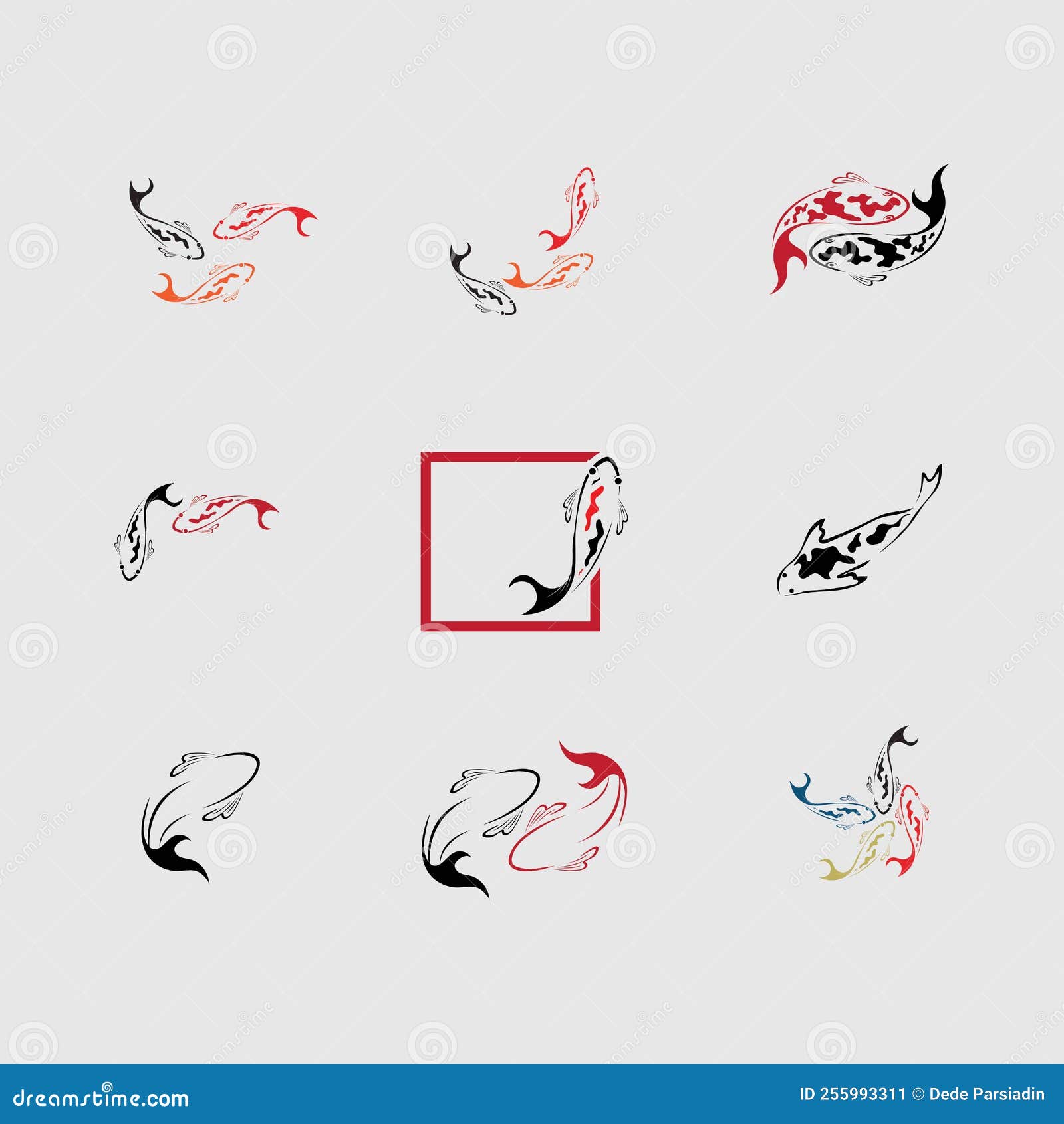 Logo Design Concept of Koi Fish Stock Vector - Illustration of asian ...