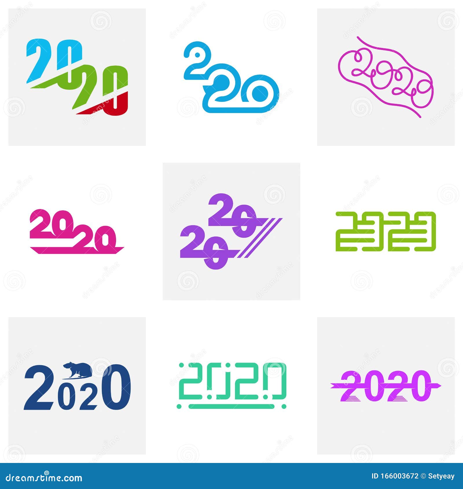 2020 Logo Design Concept Vector Template, Icon Symbol, Illustration ...