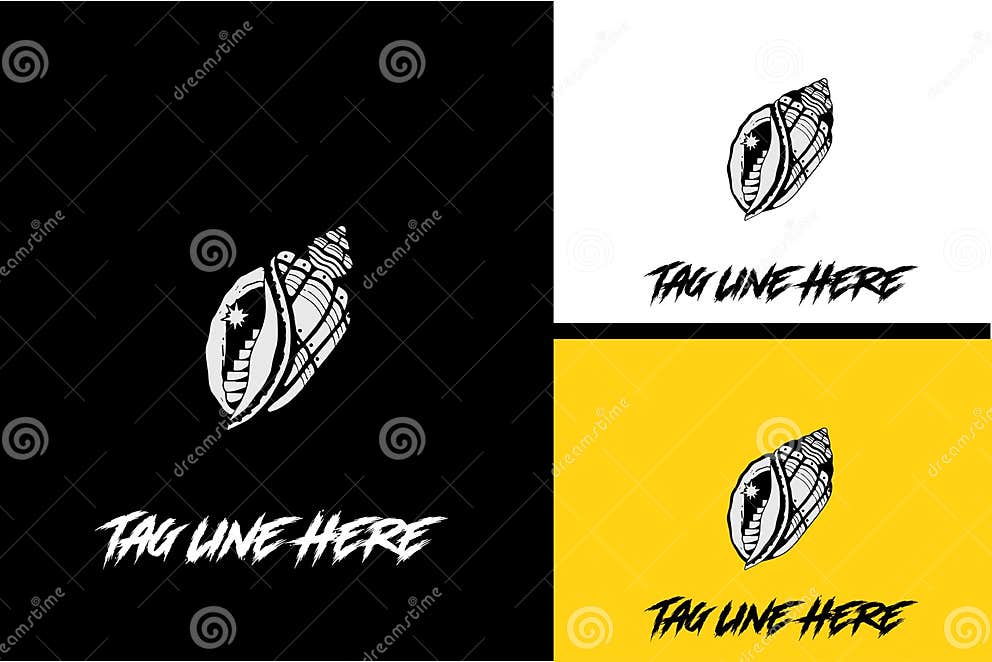 Logo Design of Conch House Vector Black and White Stock Vector ...