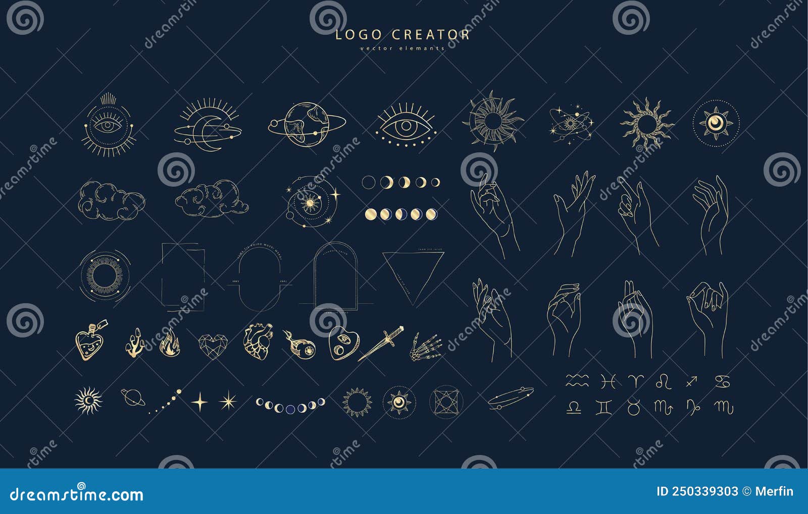 Logo Design Creator with Different Frames, Floral Elements and Hand ...