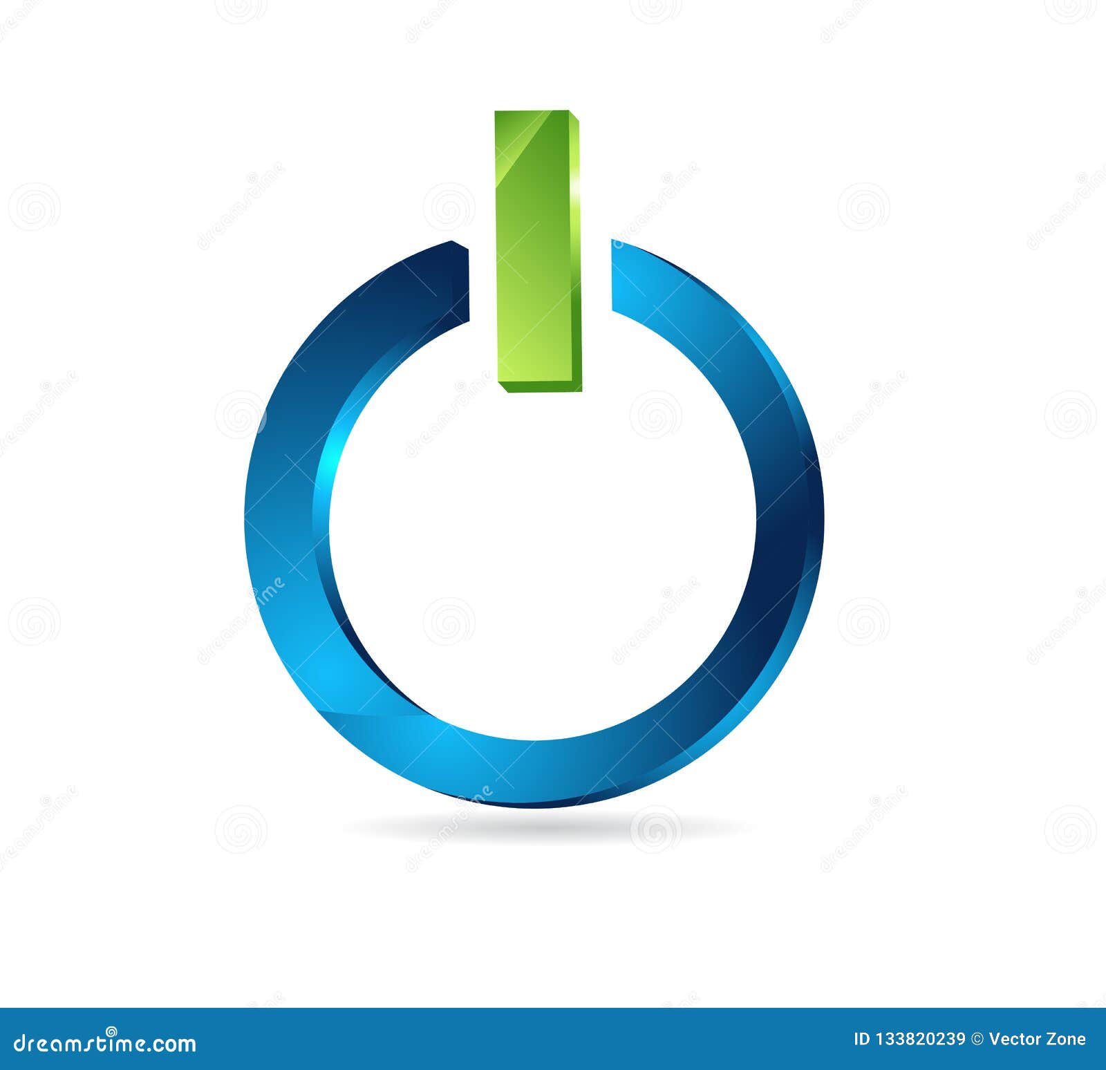 Logo Design 3D Power Button Stock Vector - Illustration of icon ...