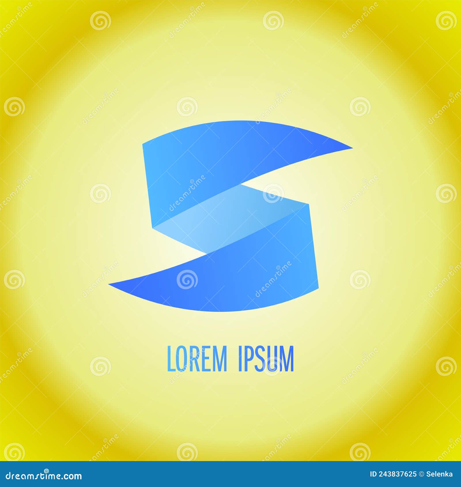 Logo Design with 3d Yellow Letter S Stock Vector - Illustration of line ...