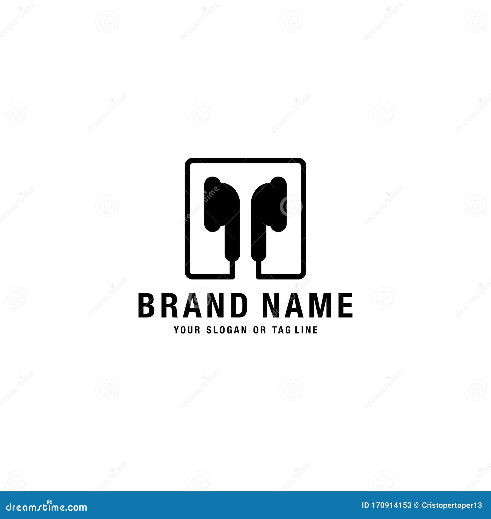 Logo Design Earphone Vector Stock Vector - Illustration of earphone ...